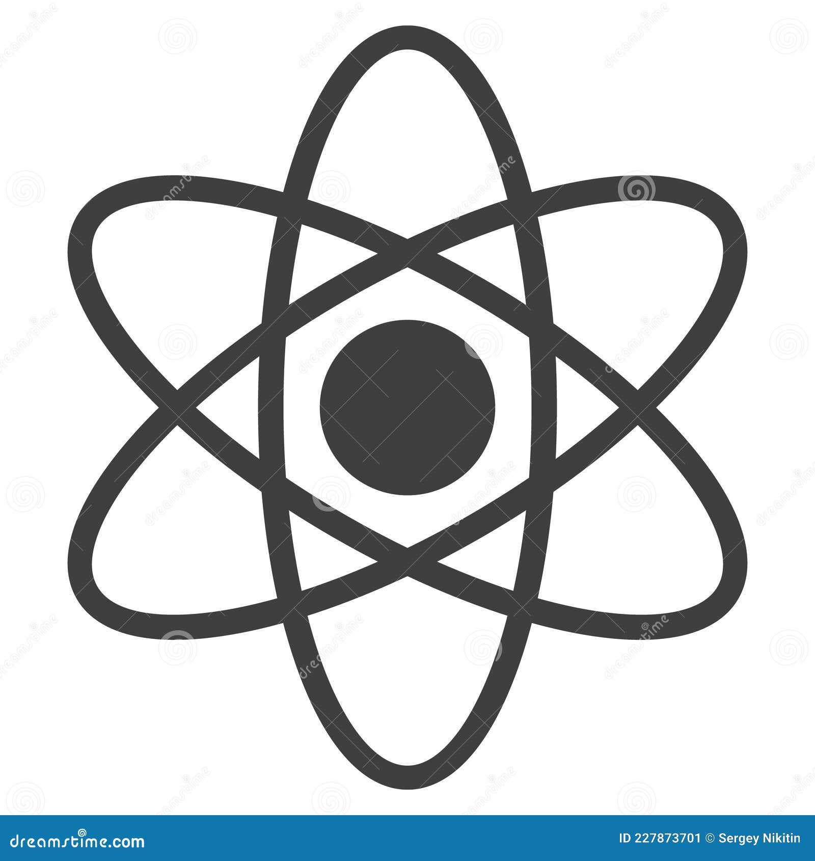 Atom Flat Icon Symbol stock vector. Illustration of experiment - 227873701