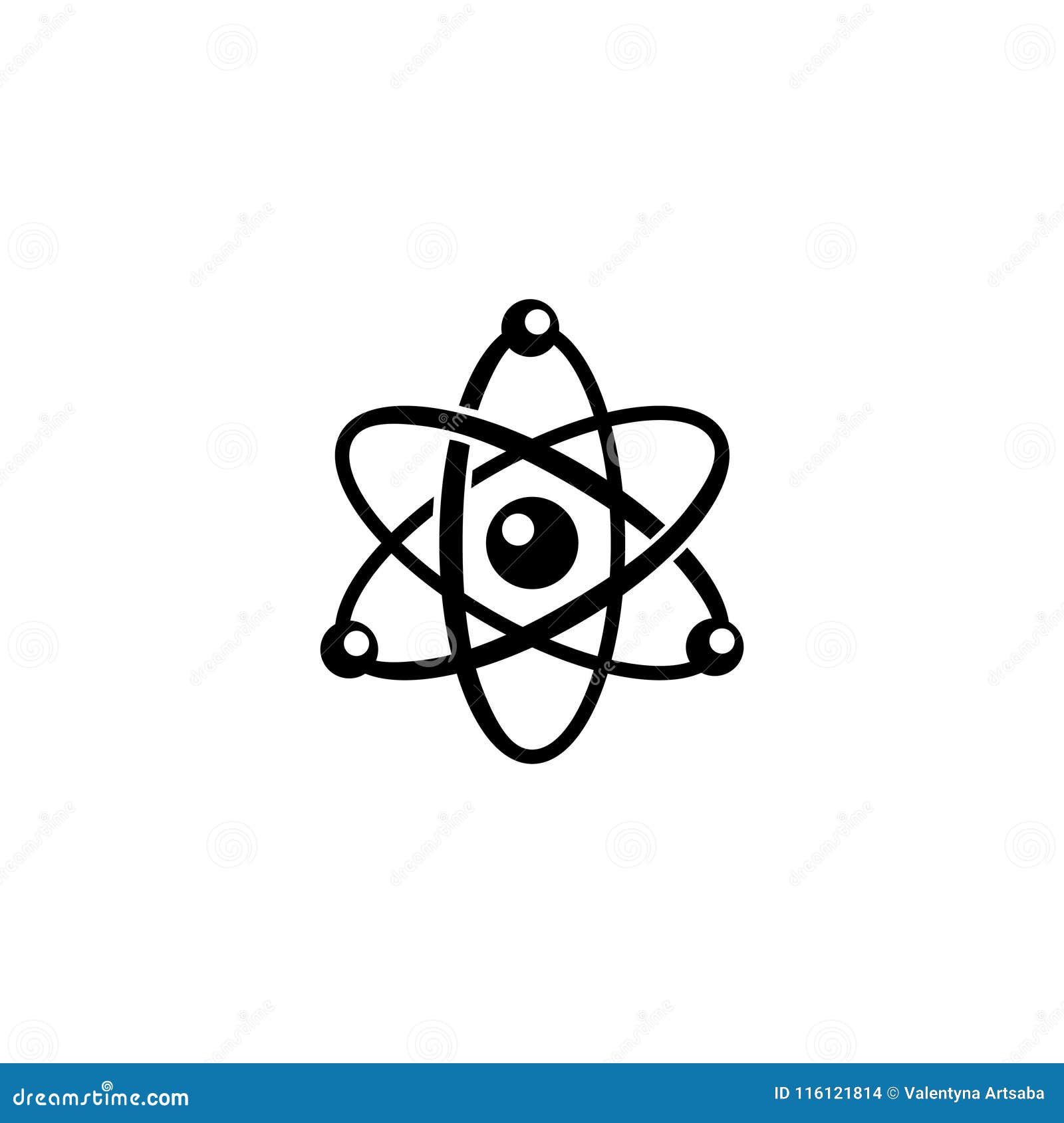 Atom Flat Vector Icon stock vector. Illustration of line - 116121814
