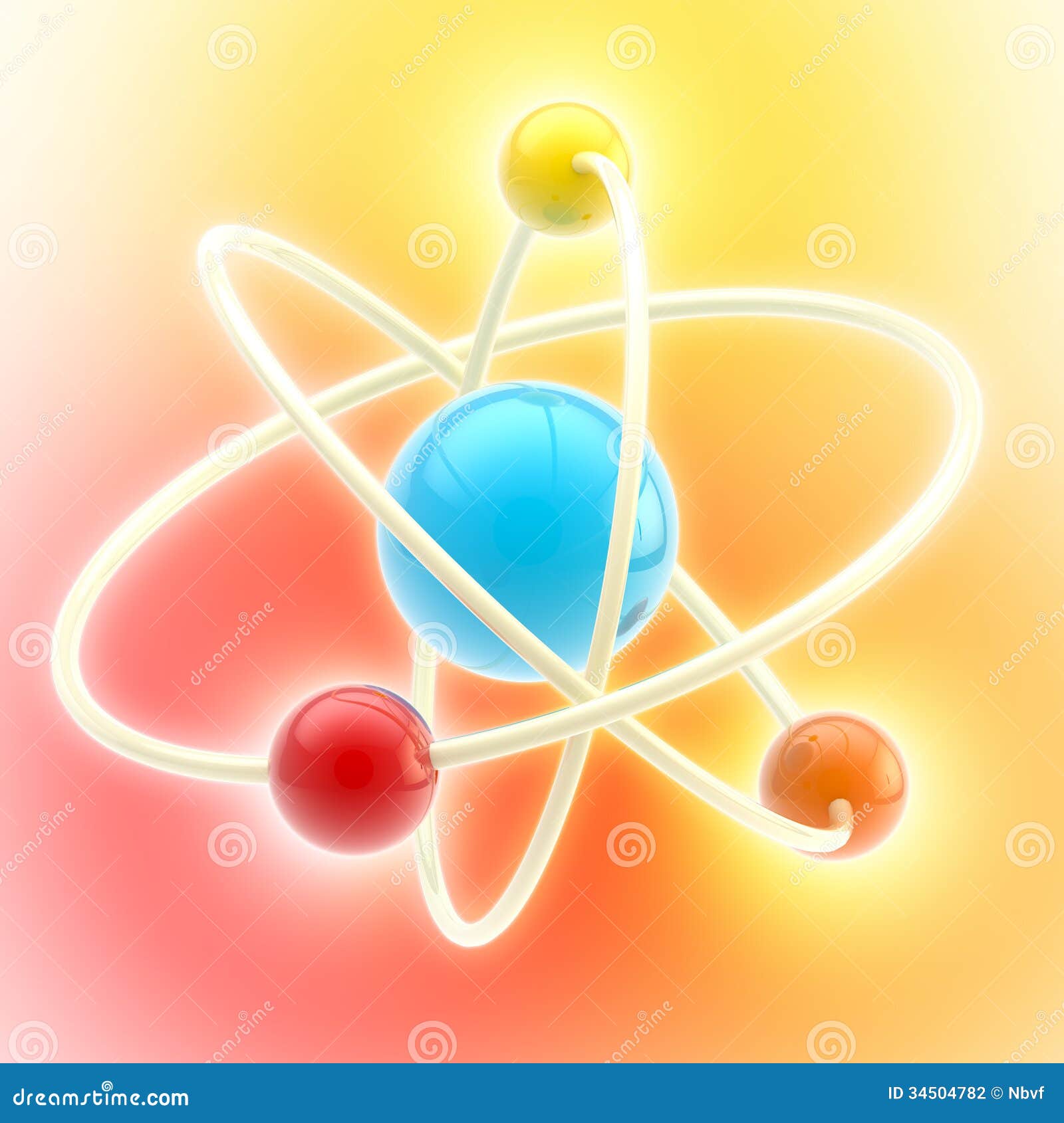 Atom Glossy and Colorful Symbol Stock Illustration - Illustration of ...