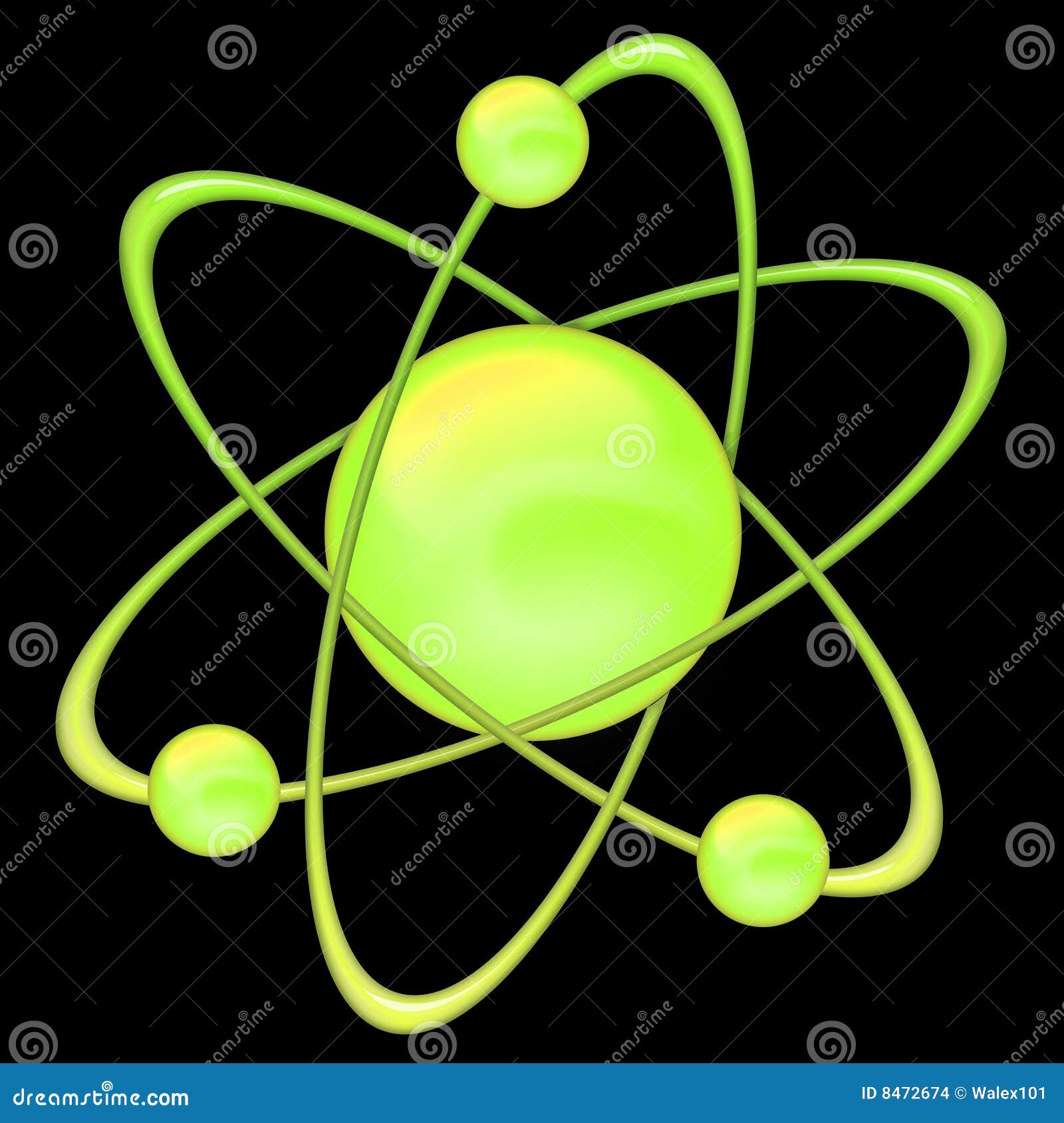 Atom Green - Black Background Stock Illustration - Illustration of ...