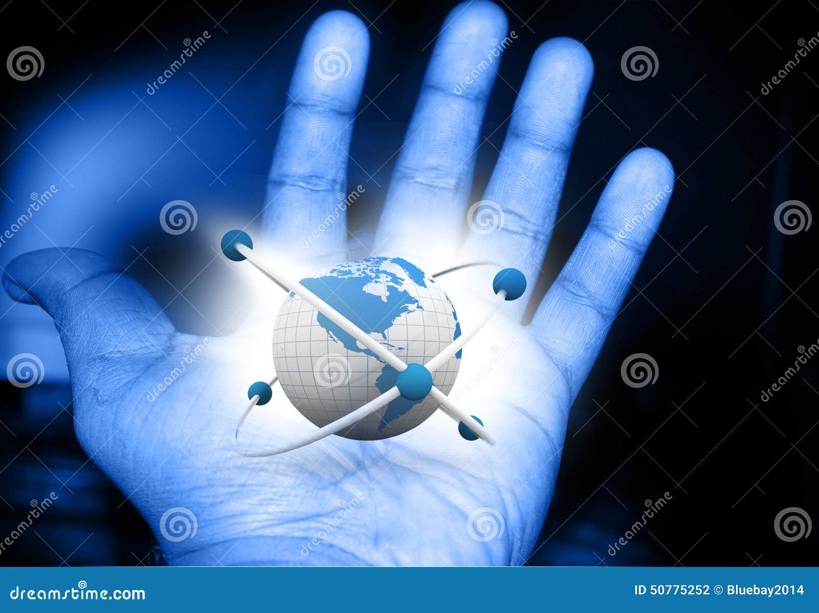 Atom in the hand stock photo. Image of orbiting, proton - 50775252