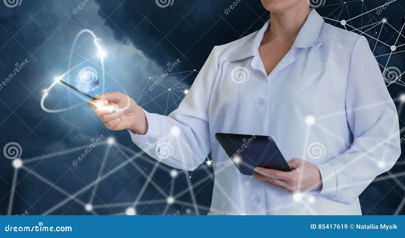 Atom in hand. stock image. Image of businessman, atomic - 85417619