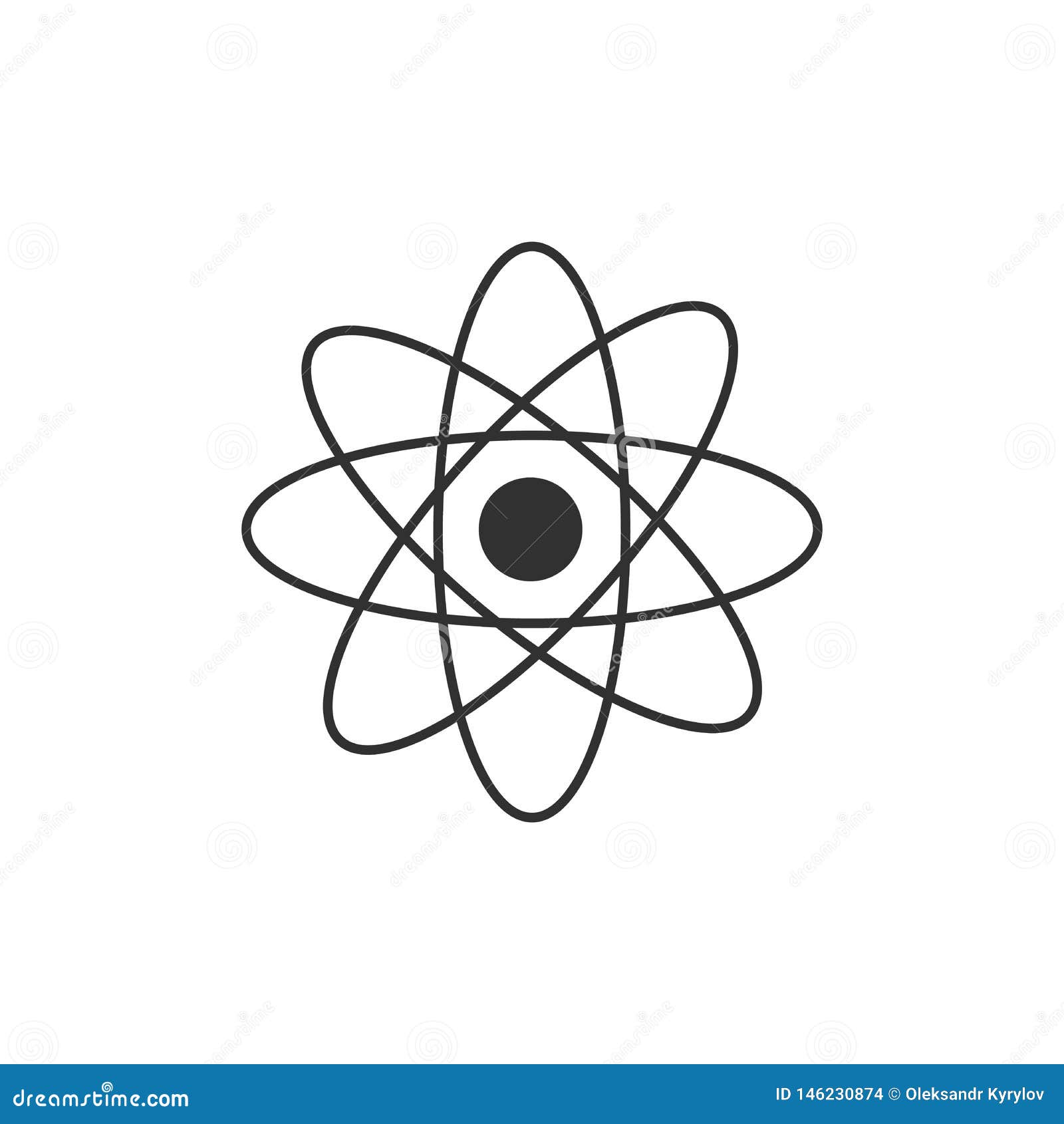 Atom and Heart Shape Icon. Vector Illustration Isolated on White ...