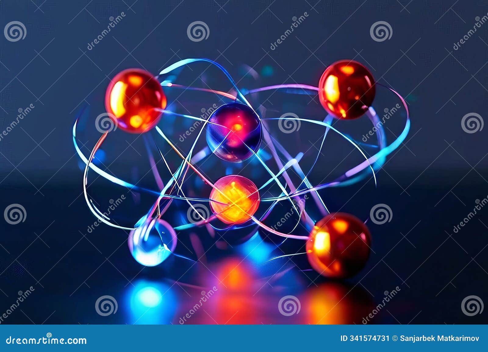 Atom Hologram a Simplified Model of an Atom with Orbiting Electr Stock ...