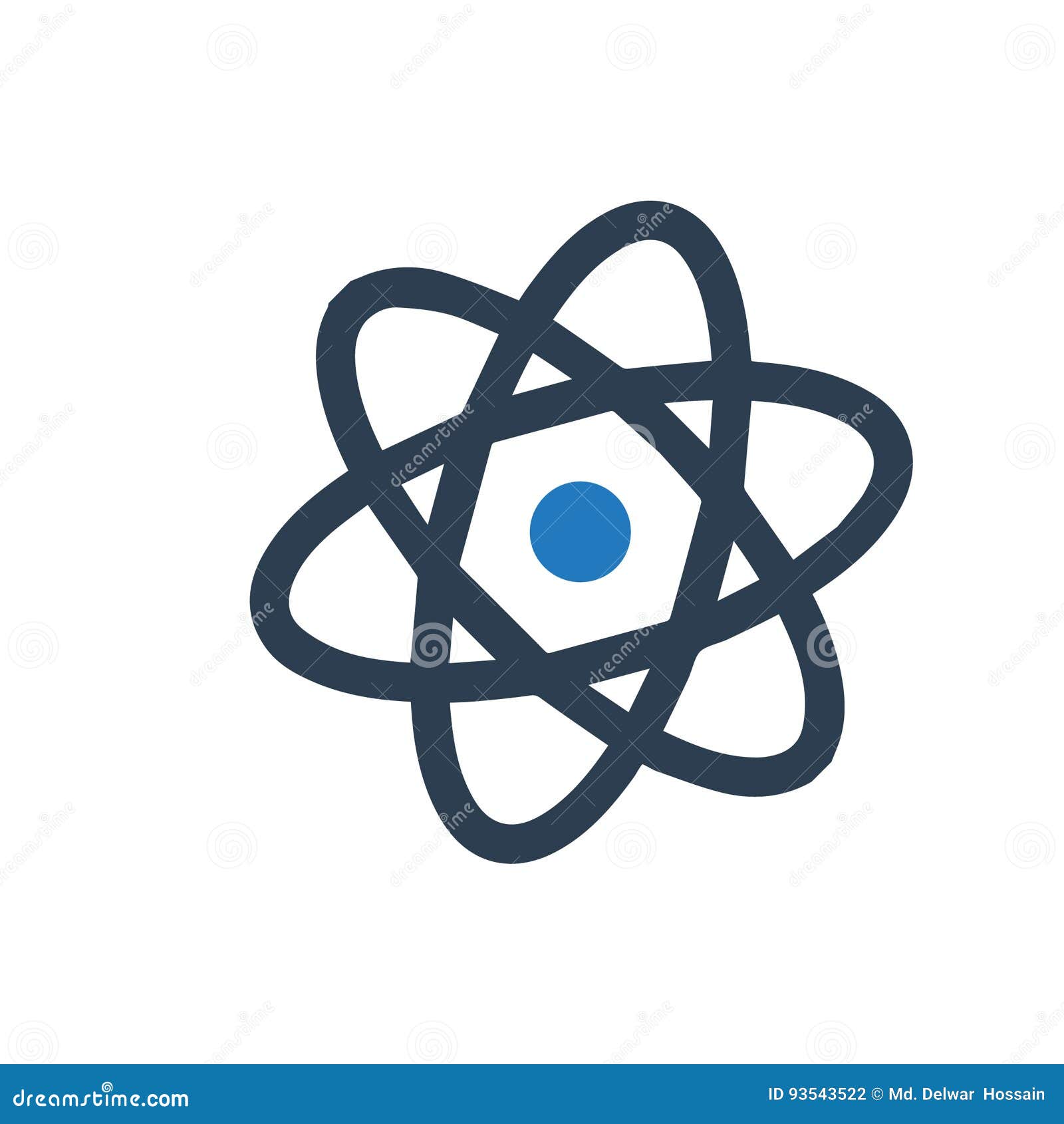 Atom Icon stock vector. Illustration of symbol, physics - 93543522