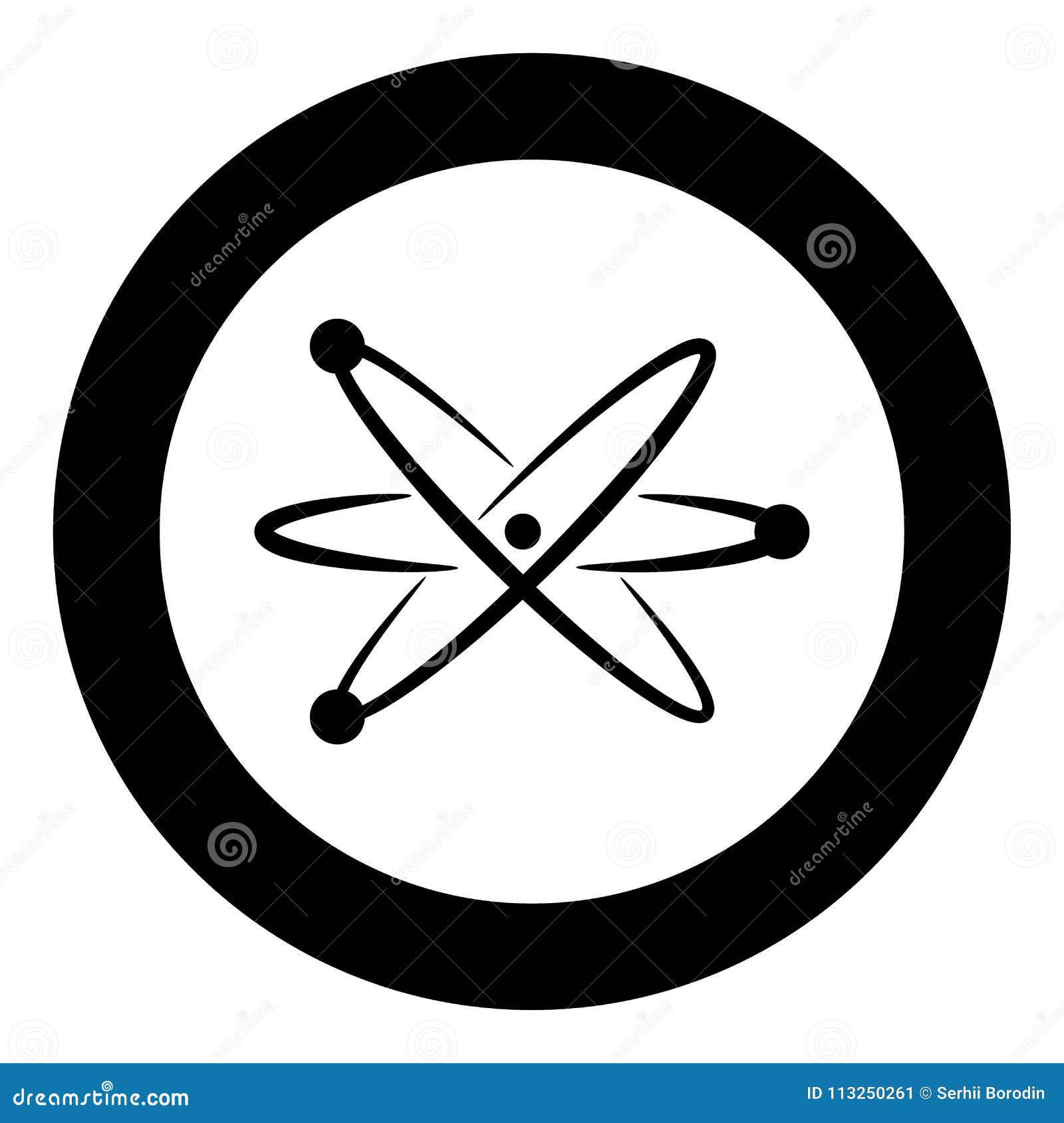Atom Icon Black Color in Circle Stock Vector - Illustration of color ...