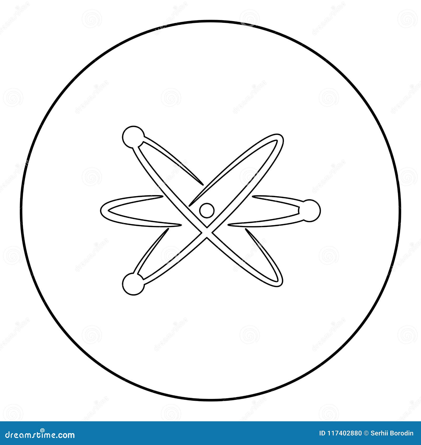 Atom Icon Black Color in Circle Stock Vector - Illustration of biology ...