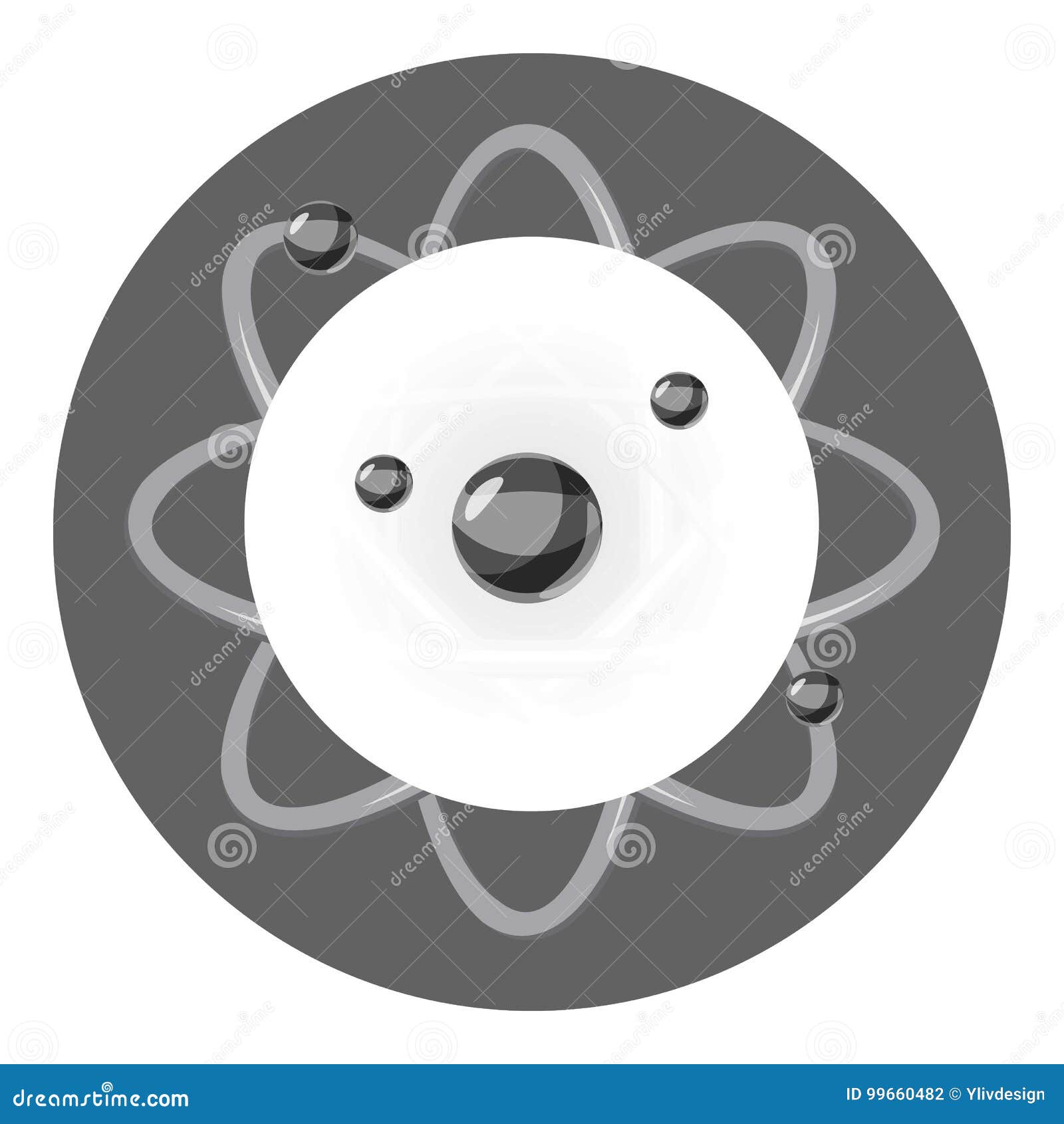 Atom icon, cartoon style stock vector. Illustration of cartoon - 99660482