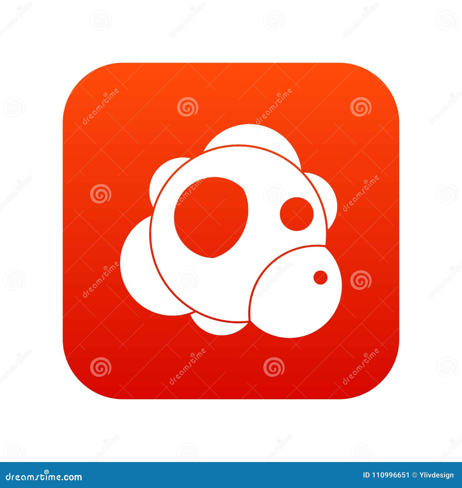 Atom icon digital red stock vector. Illustration of cell - 110996651