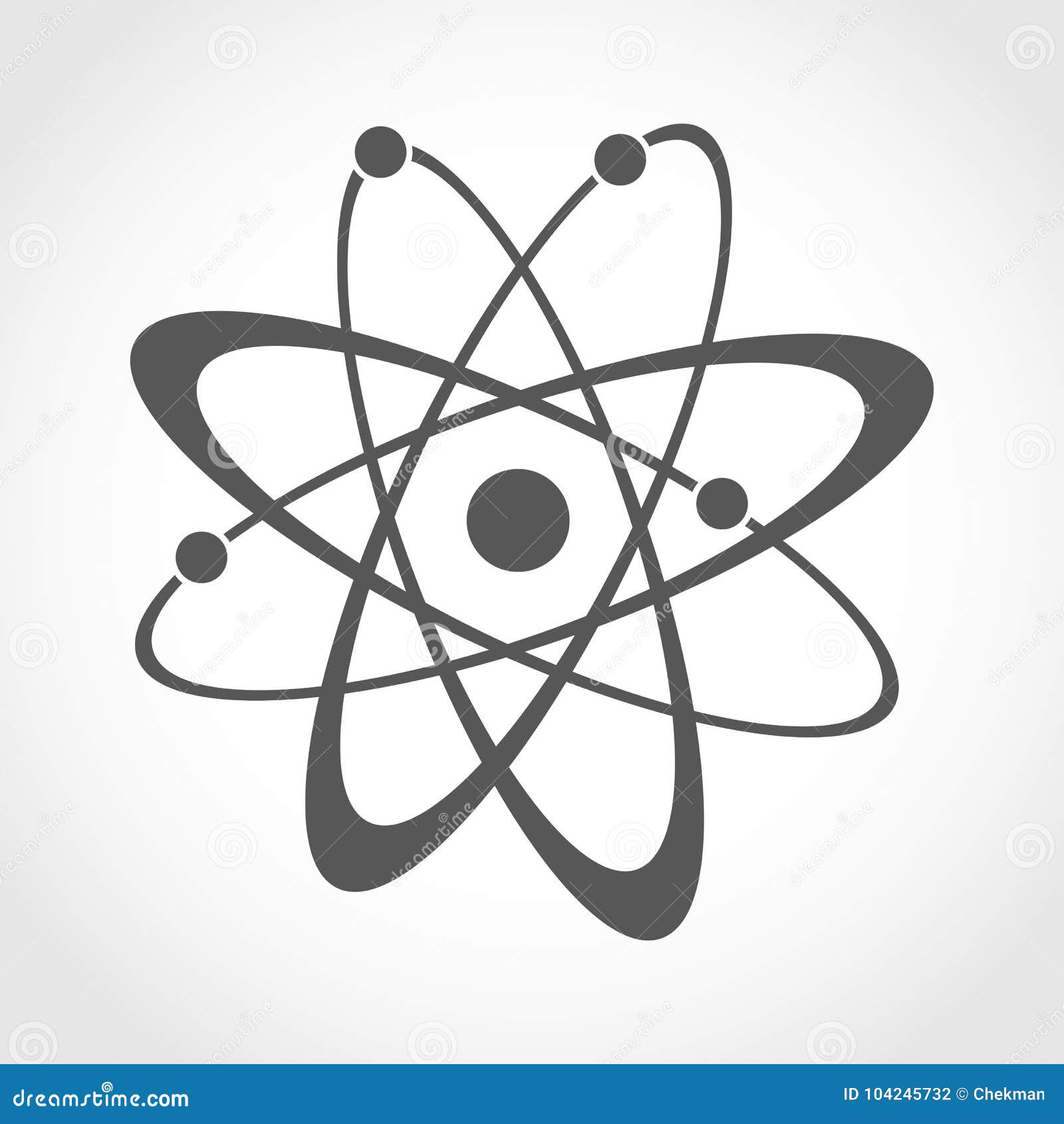 Gray Atom Icon. Vector Illustration. Stock Illustration - Illustration ...