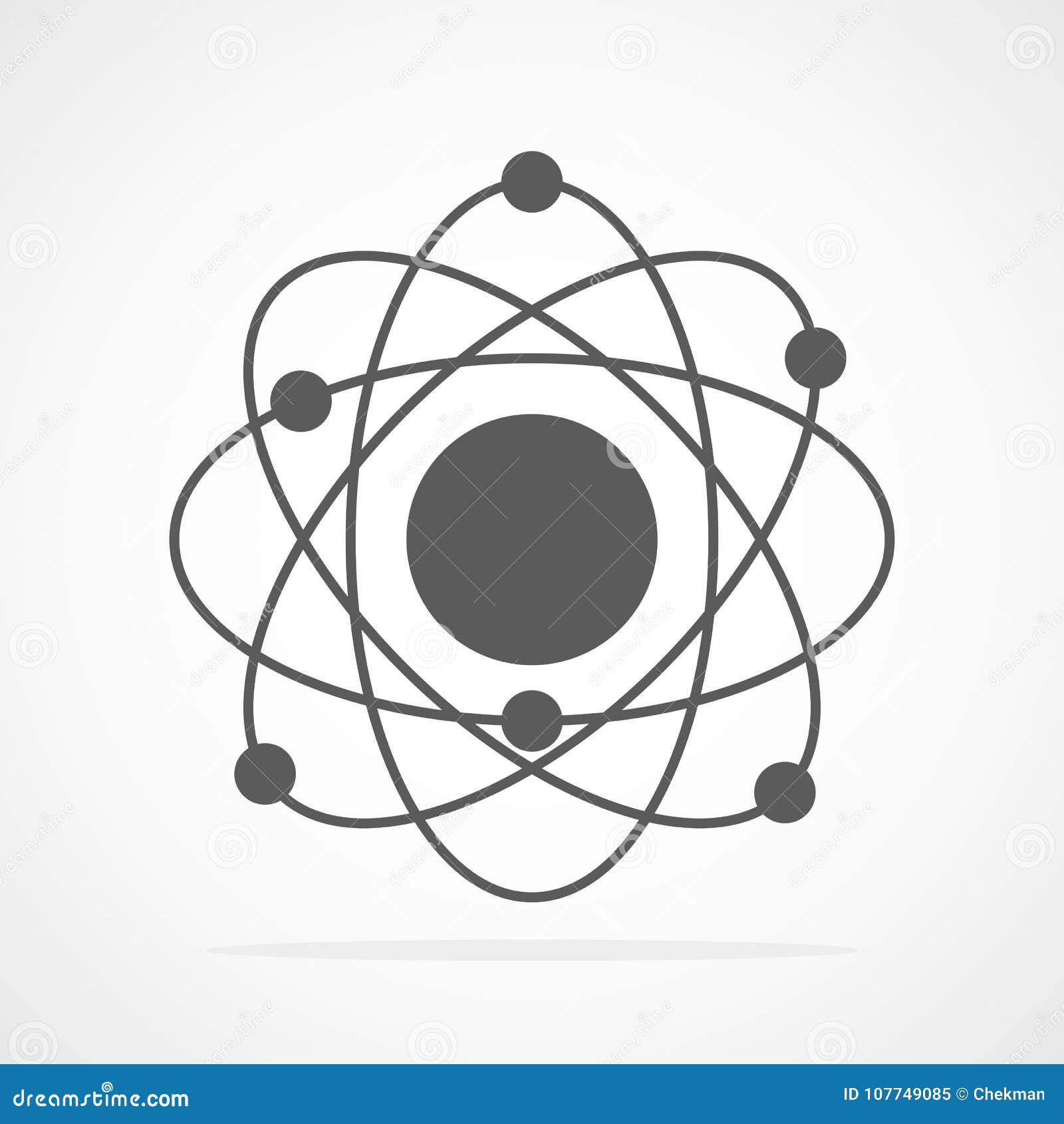 Gray Atom Icon. Vector Illustration. Stock Illustration - Illustration ...
