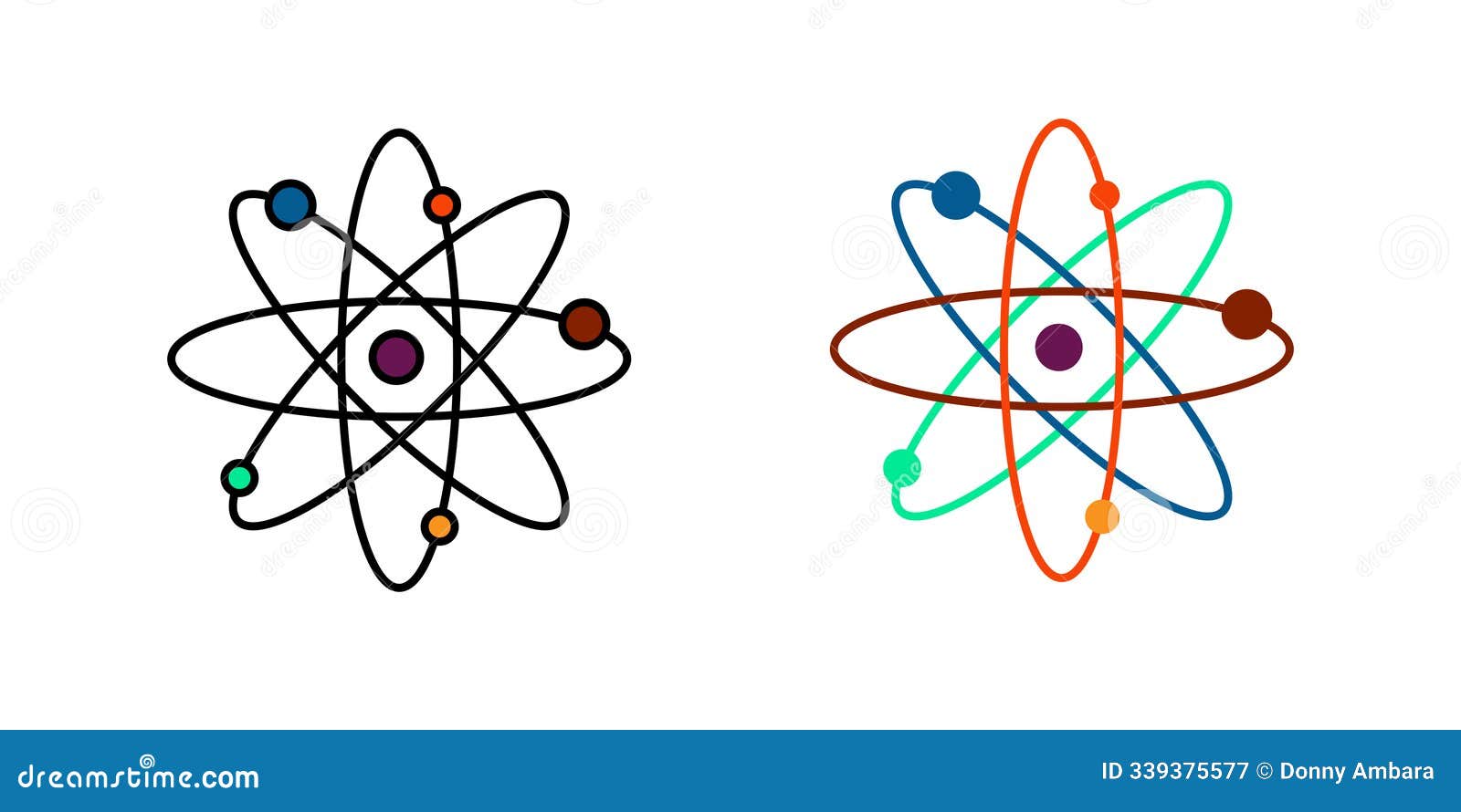 Atom Icon in Flat Design. Set Gray Molecule Symbol or Atom Symbol ...