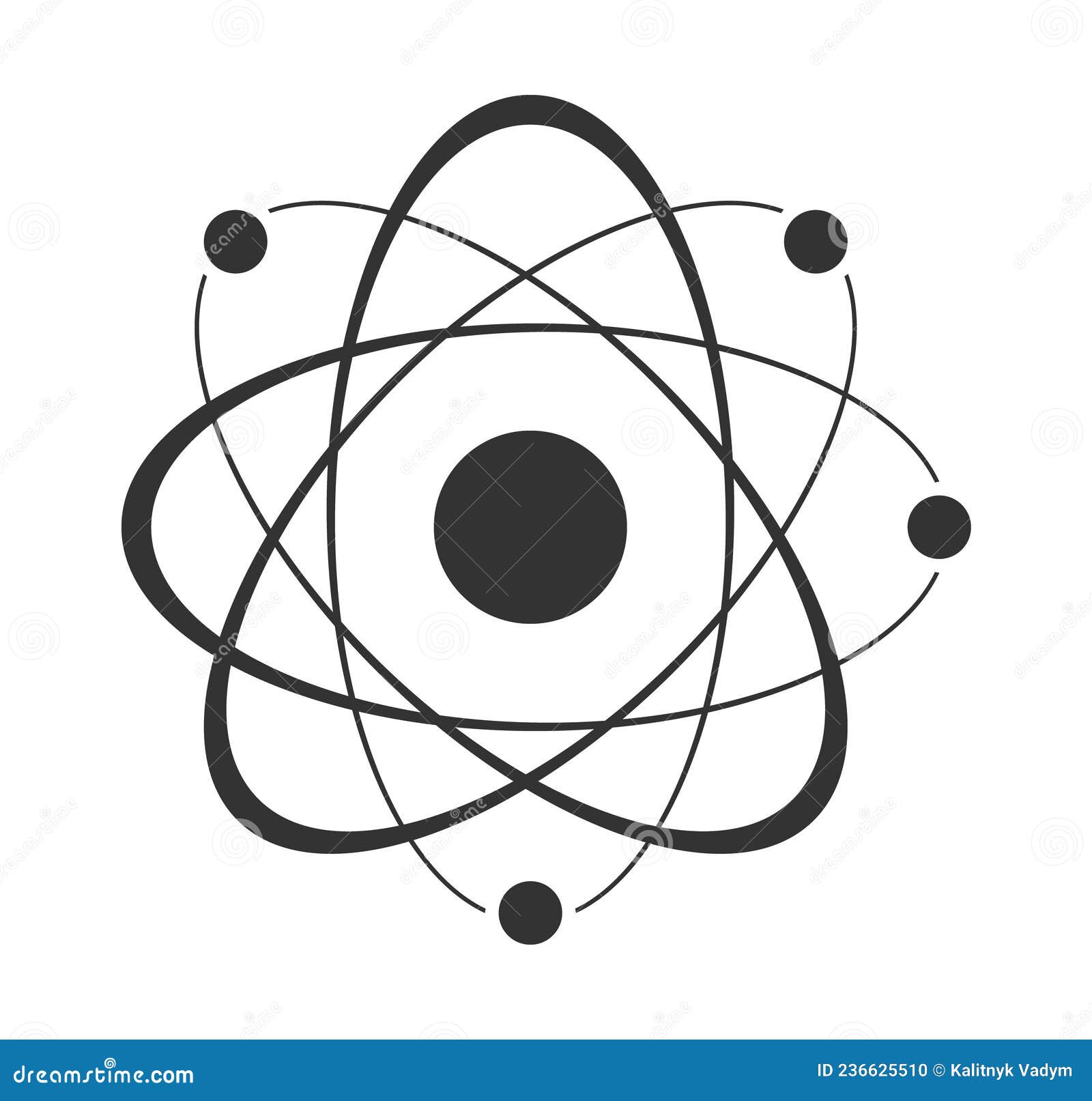 Atom Icon in Flat Design. Set Molecule Symbol or Atom Symbol Isolated ...