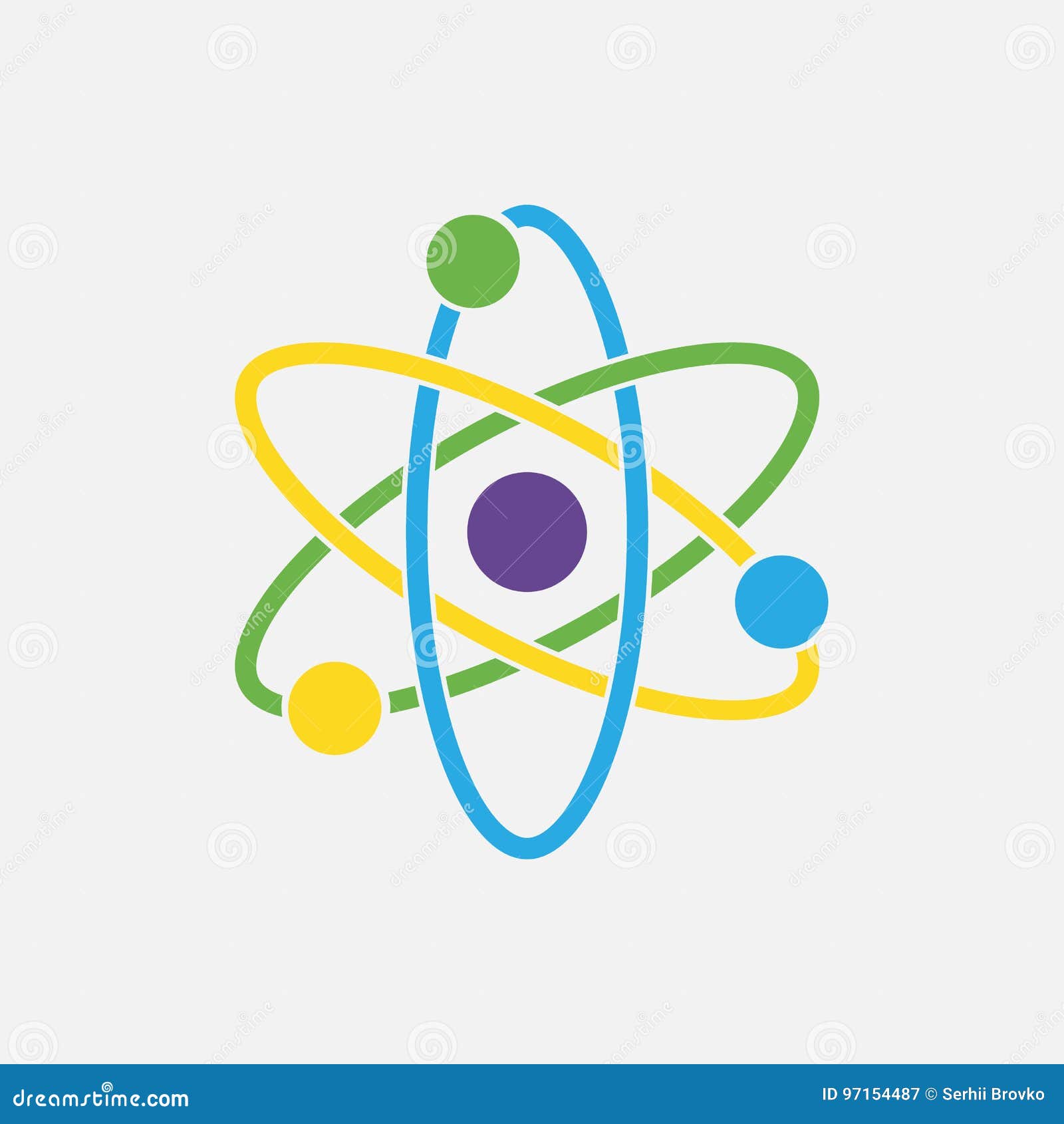 Atom Icon. Nuclear Icon. Electrons and Protons. Science Sign Stock ...