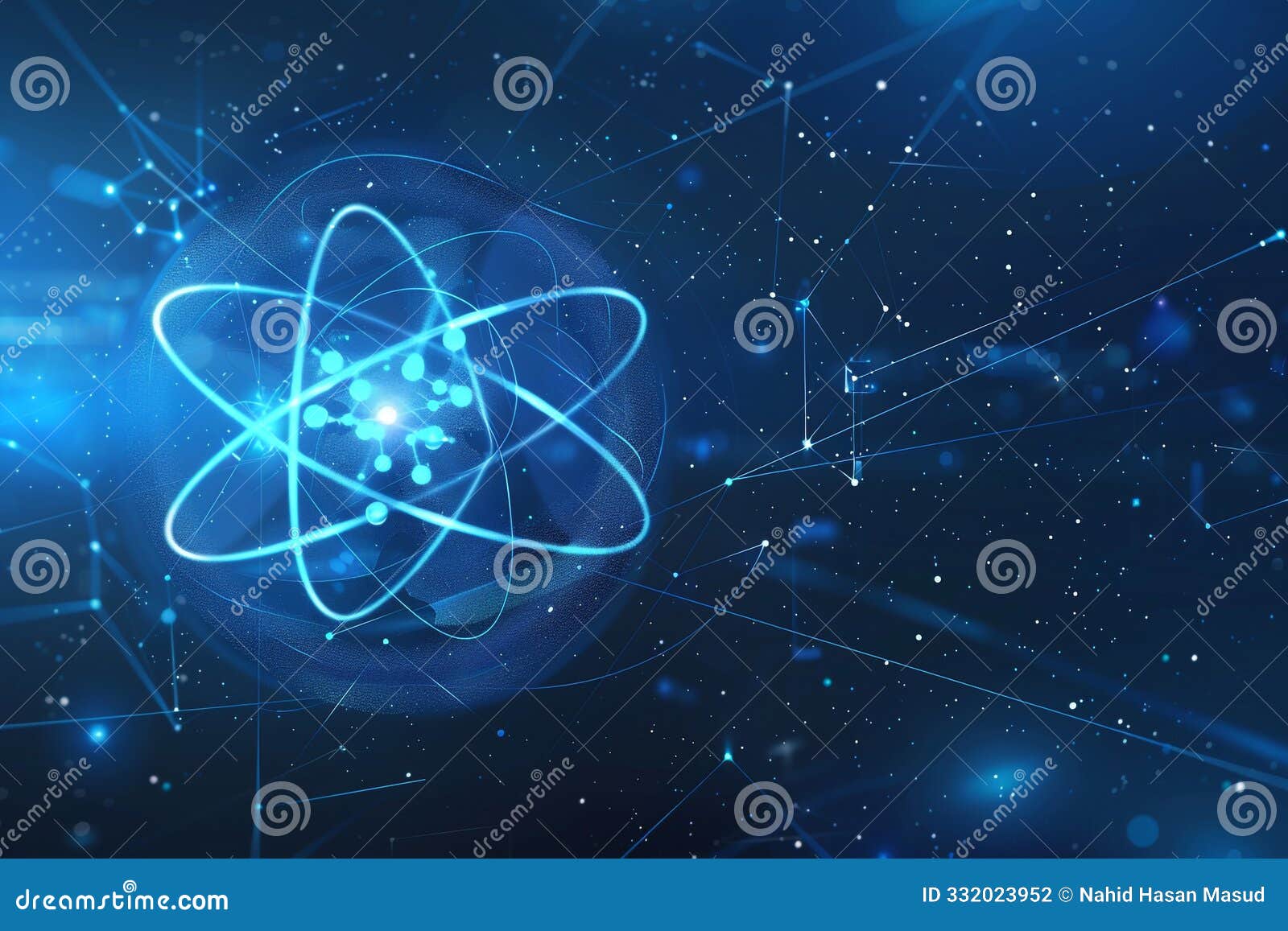 Atom Icon for Science and Chemistry Education Concept Futuristic ...