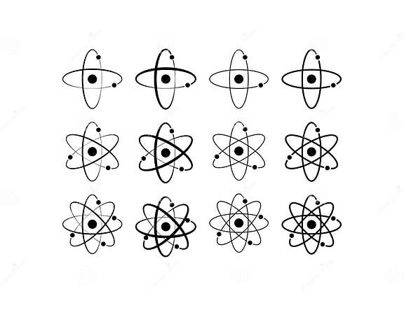 Atom Icon Set. Photon Symbol. Sign Molecule Vector Flat Stock Vector ...