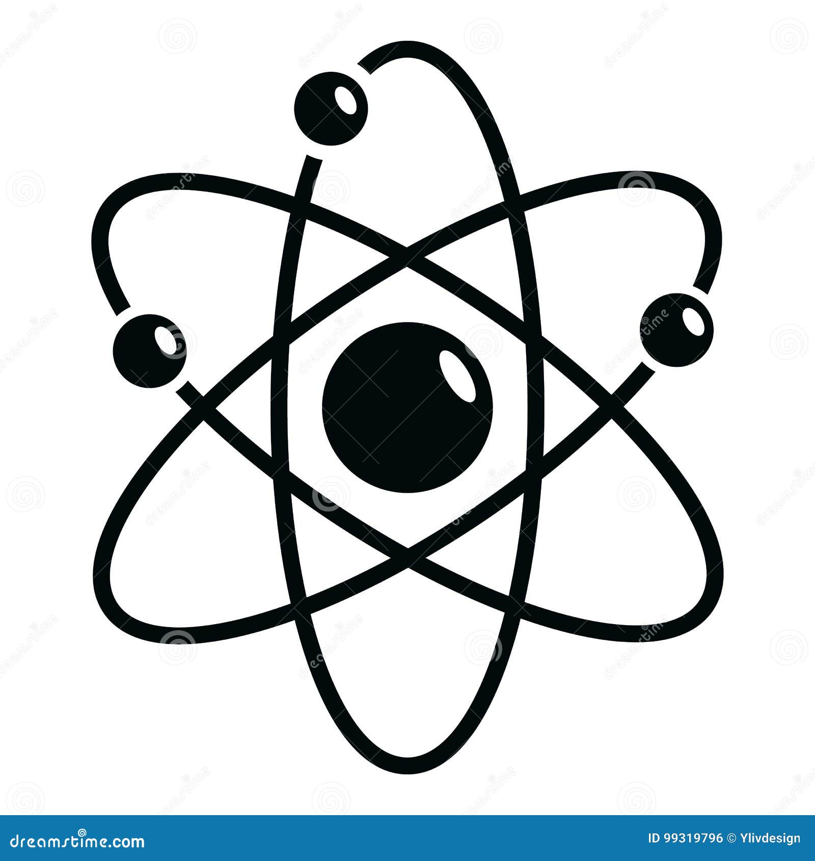 Atom Icon, Simple Black Style Stock Vector - Illustration of biology ...