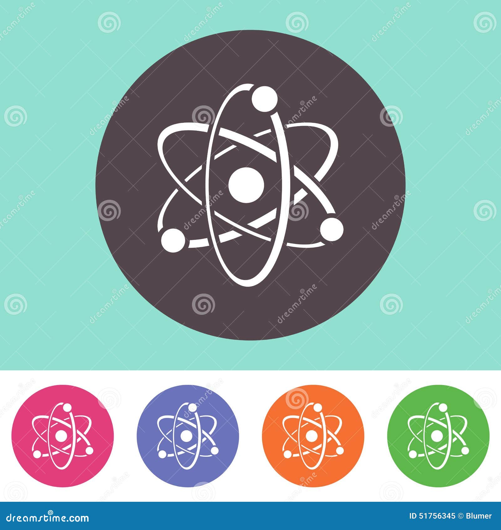 Atom icon stock vector. Illustration of green, energy - 51756345