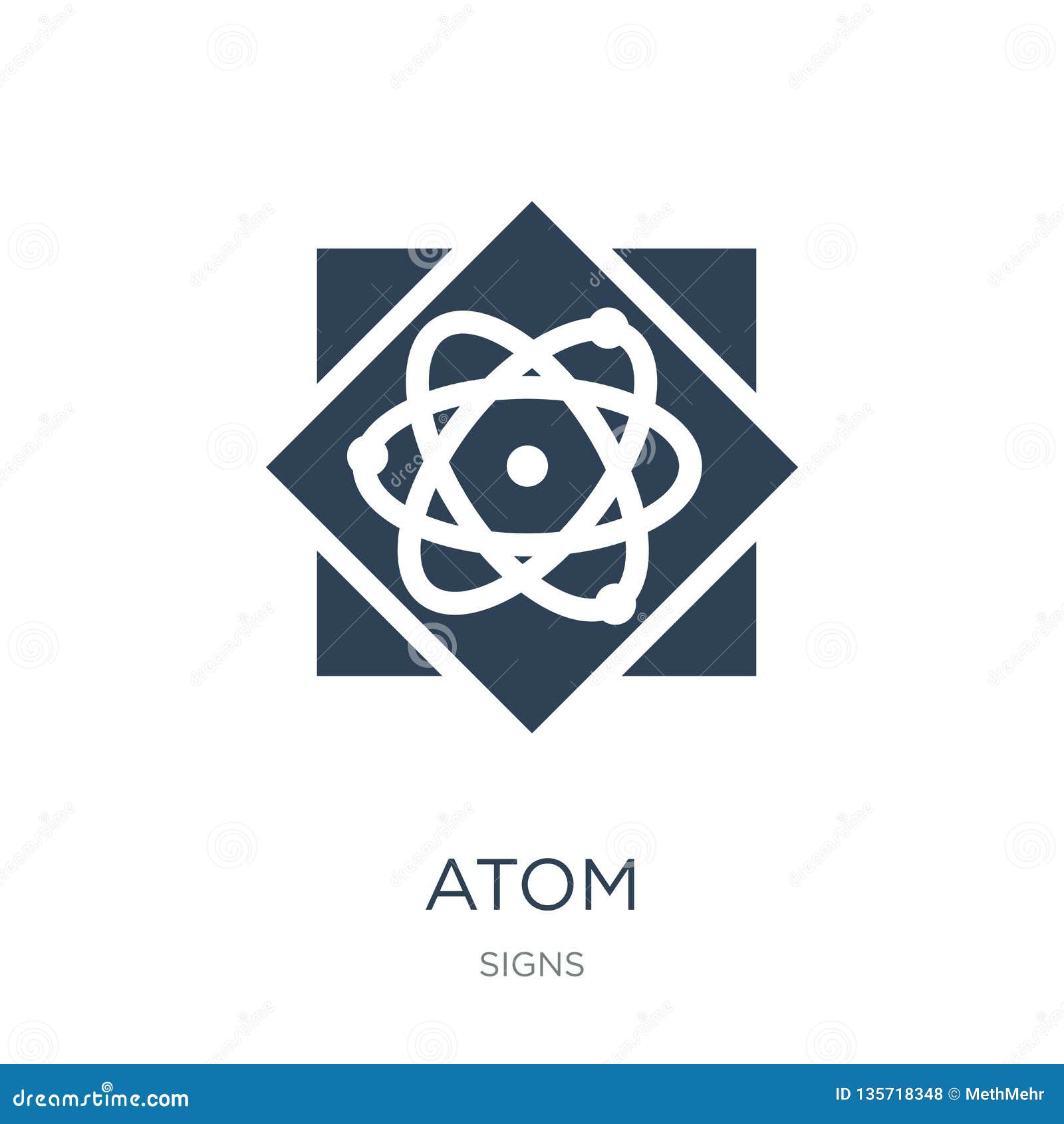 Atom Icon in Trendy Design Style. Atom Icon Isolated on White ...