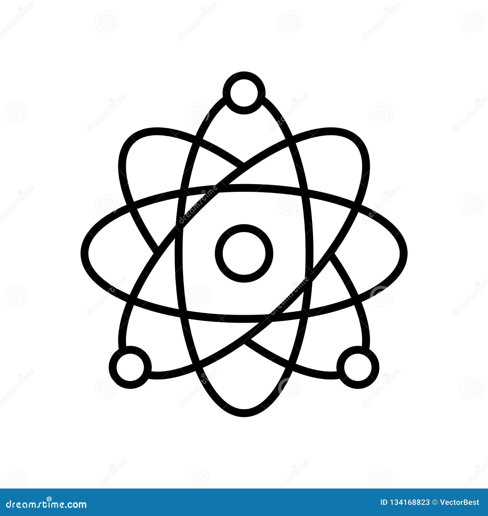 Atom Icon Vector Isolated on White Background, Atom Sign , Thin Line ...