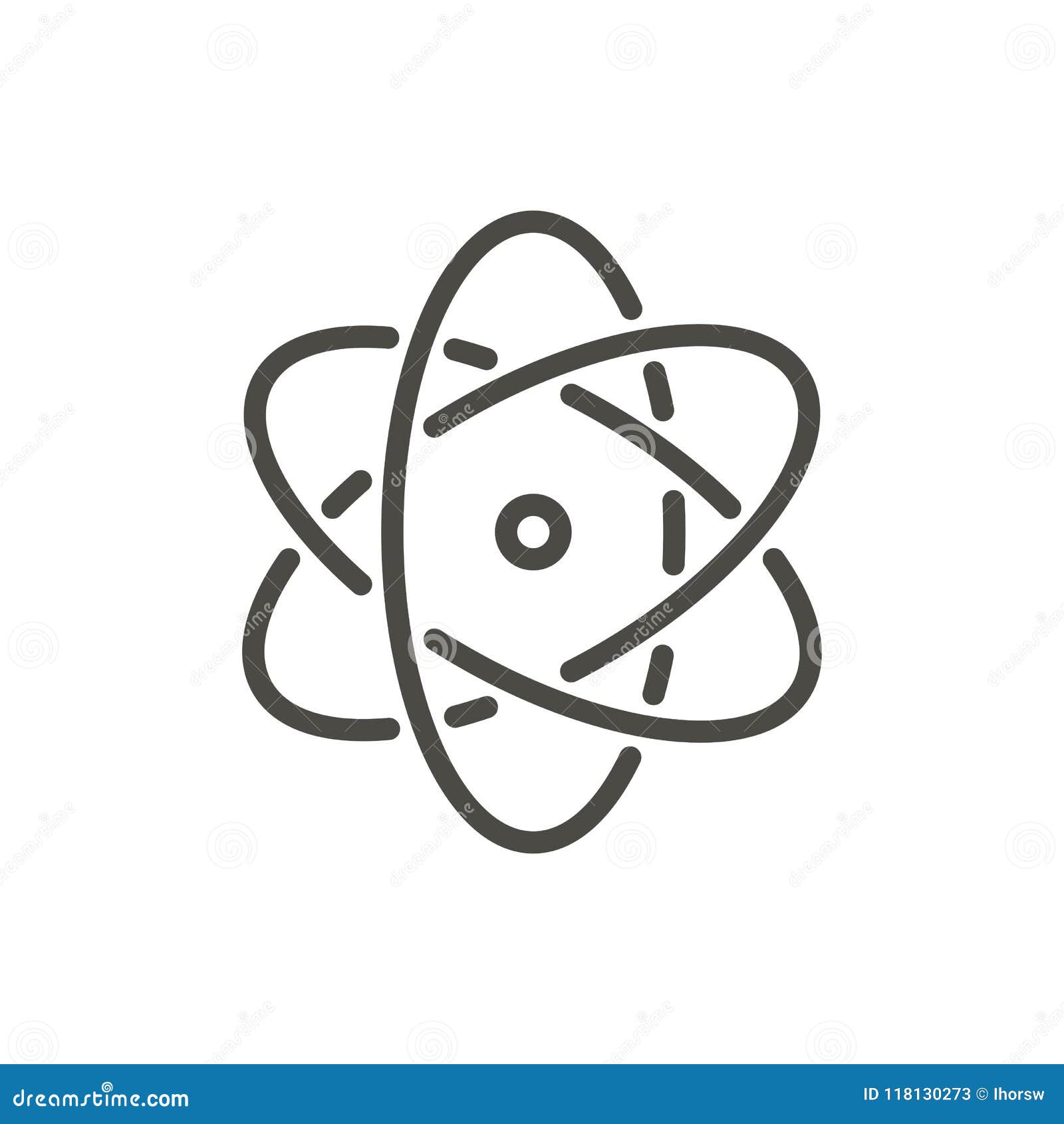 Atom Icon Vector. Line Nuclear Symbol. Stock Vector - Illustration of ...