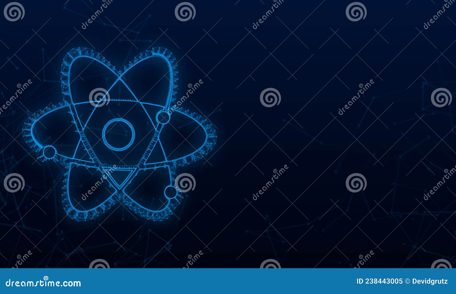 Atom Icon Vector, Atom Symbols on Blue Background Stock Vector ...