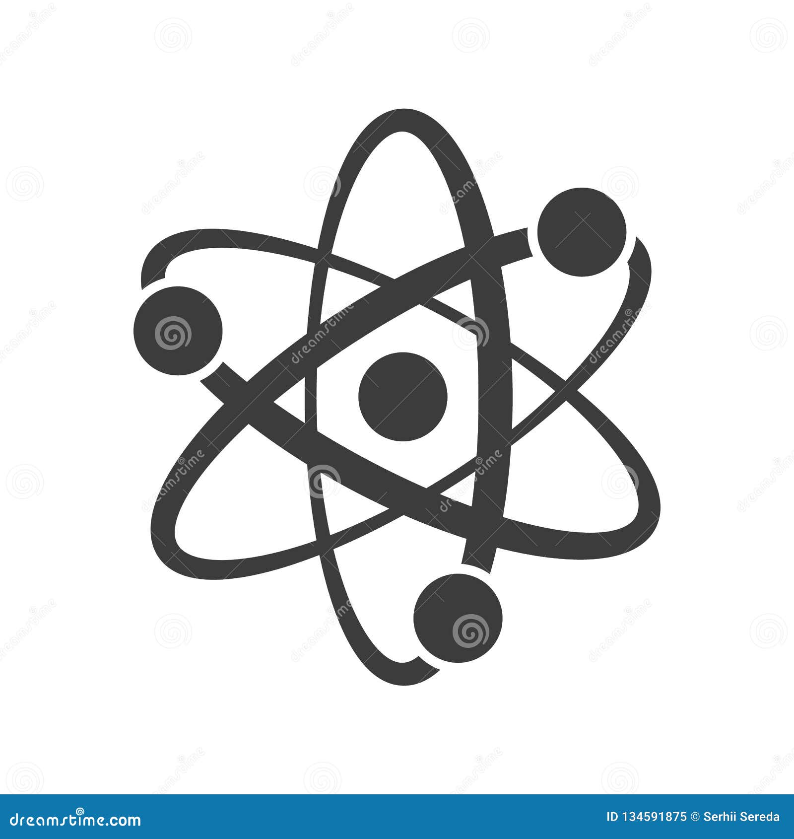 Atom Icon on White Background Stock Illustration - Illustration of ...