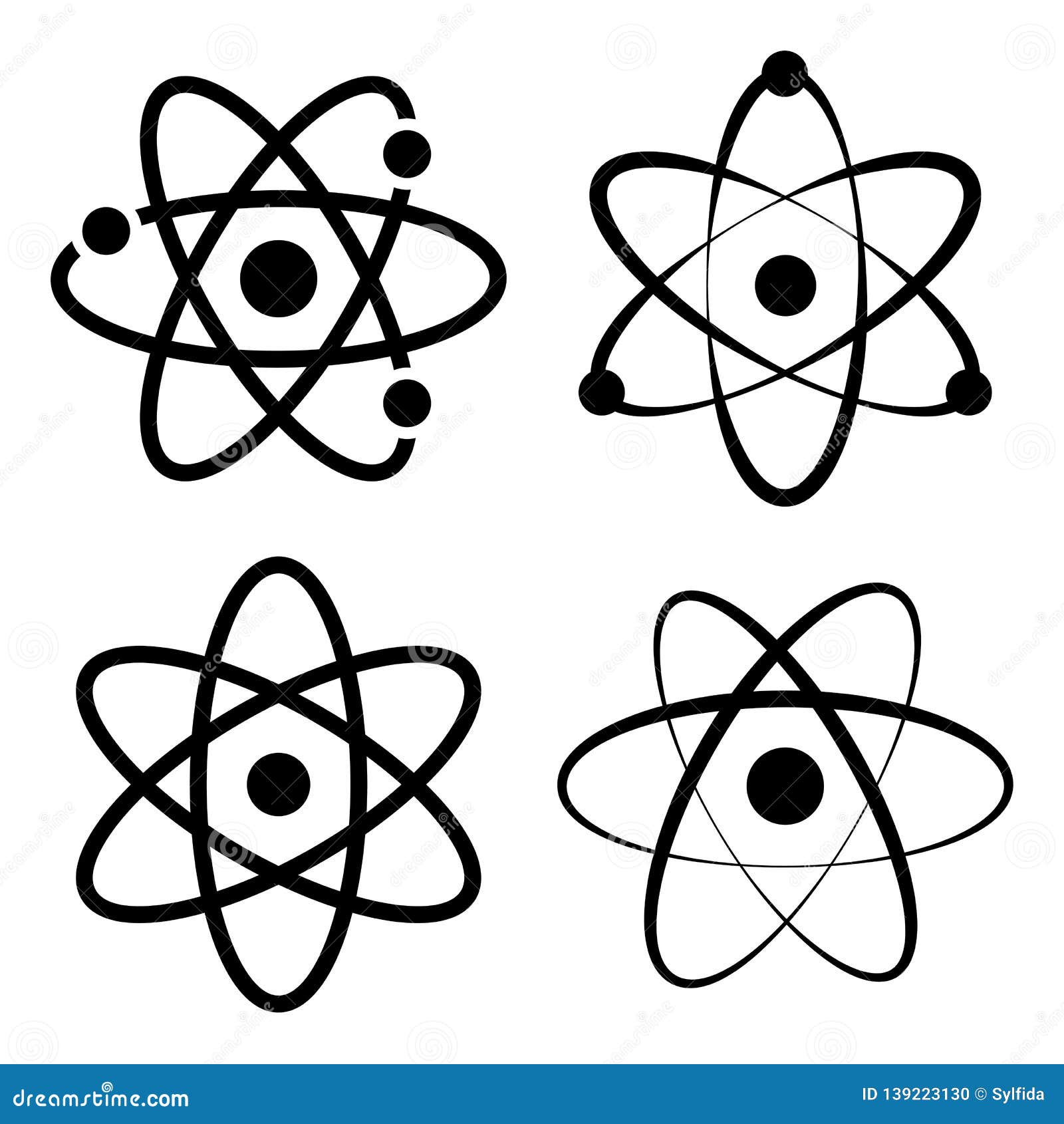 Atom Icons. Vector Illustration Stock Illustration - Illustration of ...