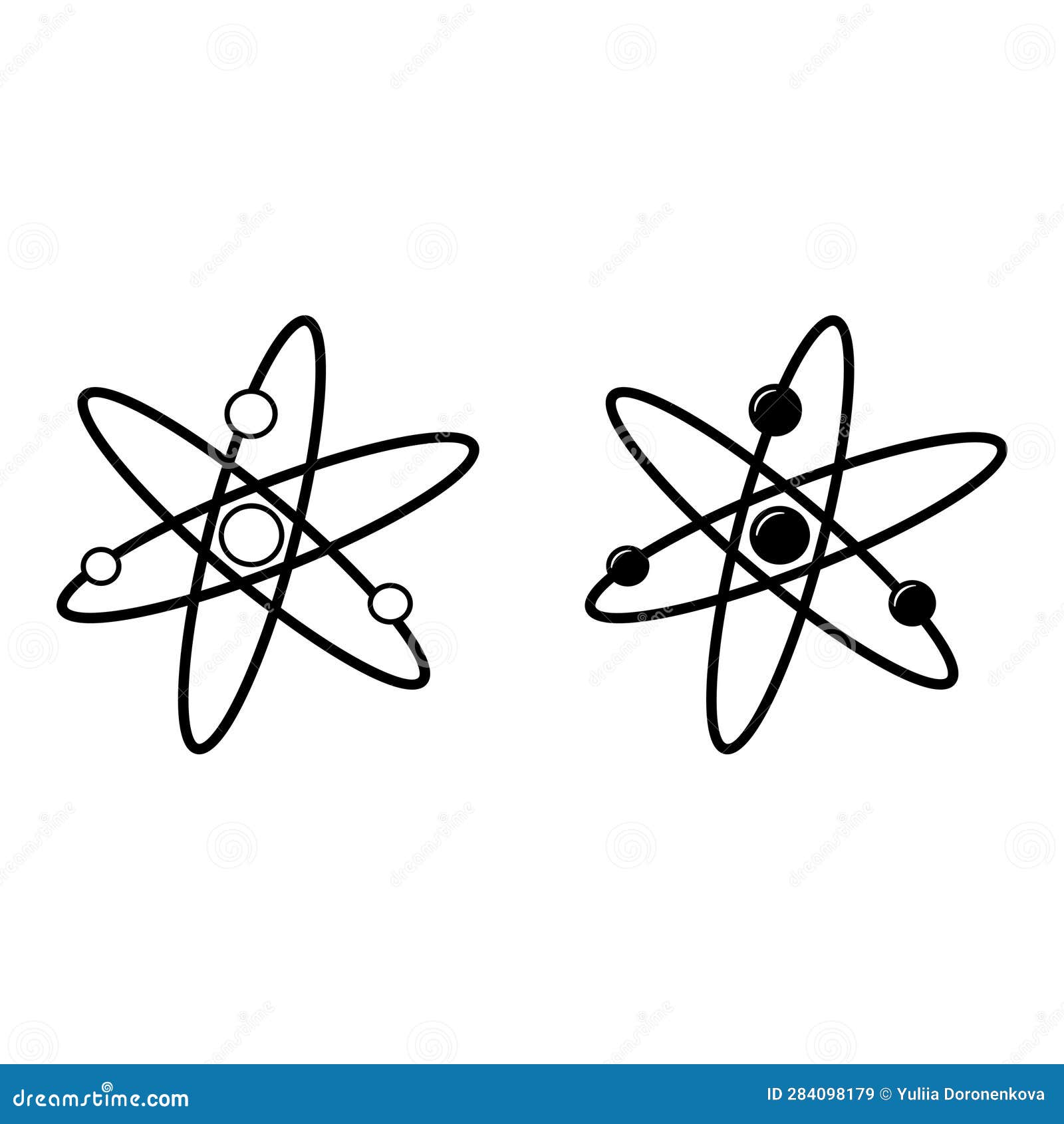 Atom icons stock vector. Illustration of black, nucleus - 284098179