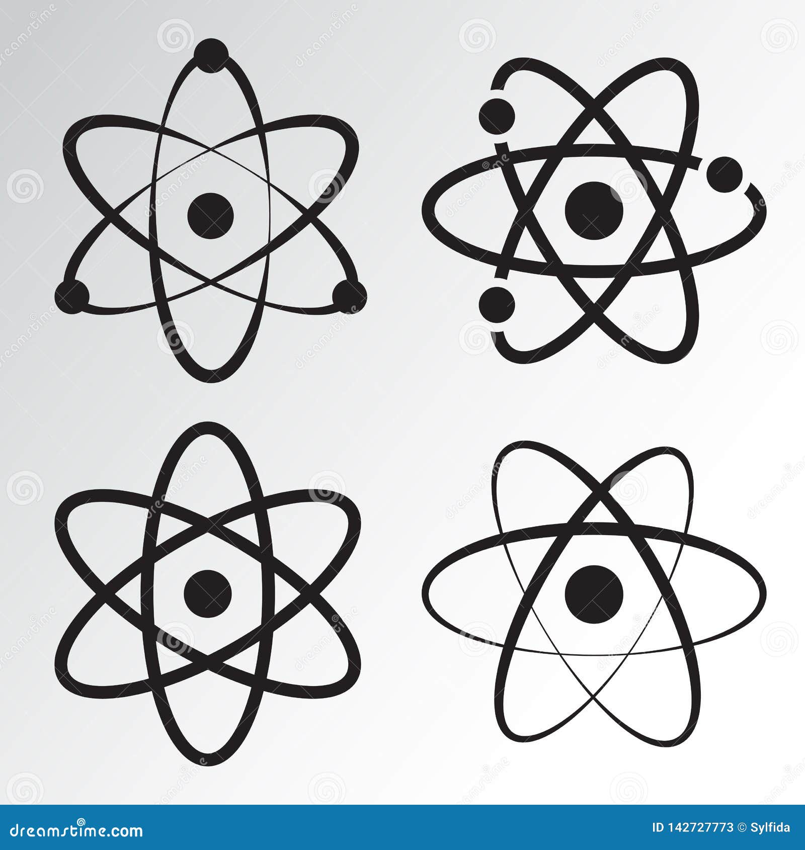 Atom Icons. Vector Illustration Stock Illustration - Illustration of ...