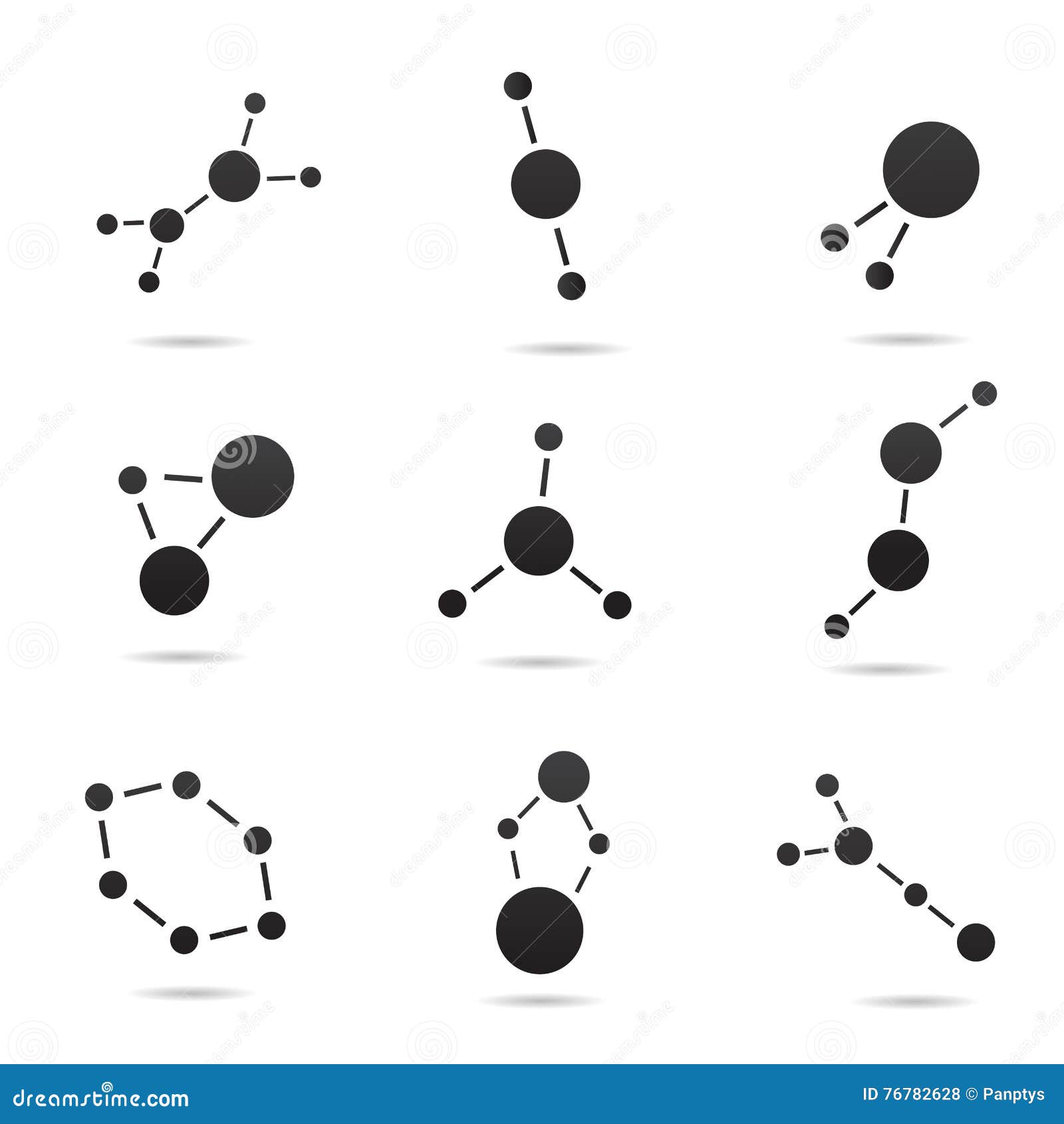 Atom Icons on White Background. Stock Vector - Illustration of model ...