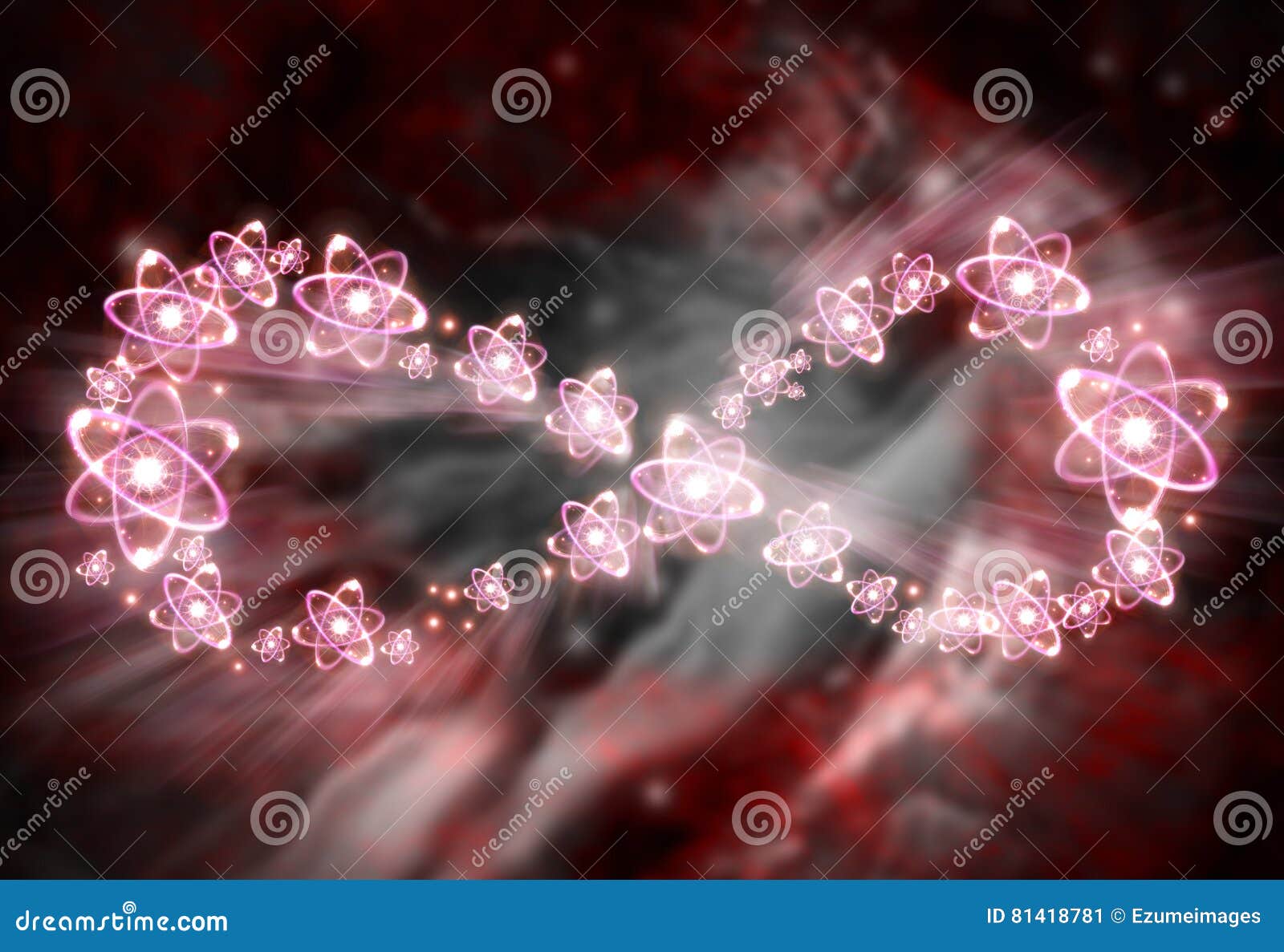 Atom Infinity Symbol stock illustration. Illustration of particle ...
