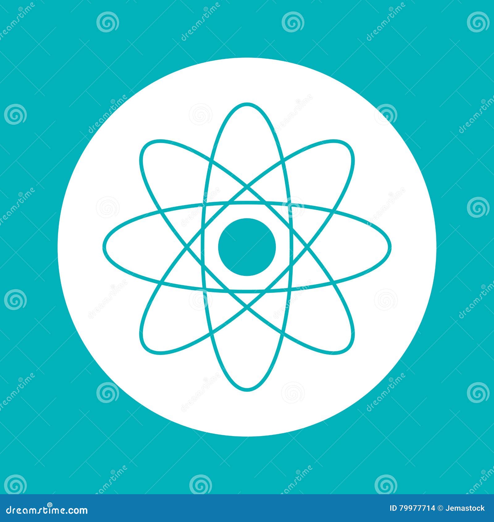 Atom inside circle design stock vector. Illustration of biology - 79977714