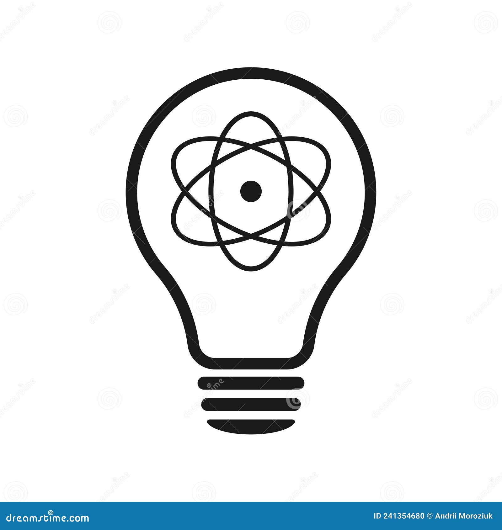 Atom Inside a Light Bulb Illustration Stock Illustration - Illustration ...