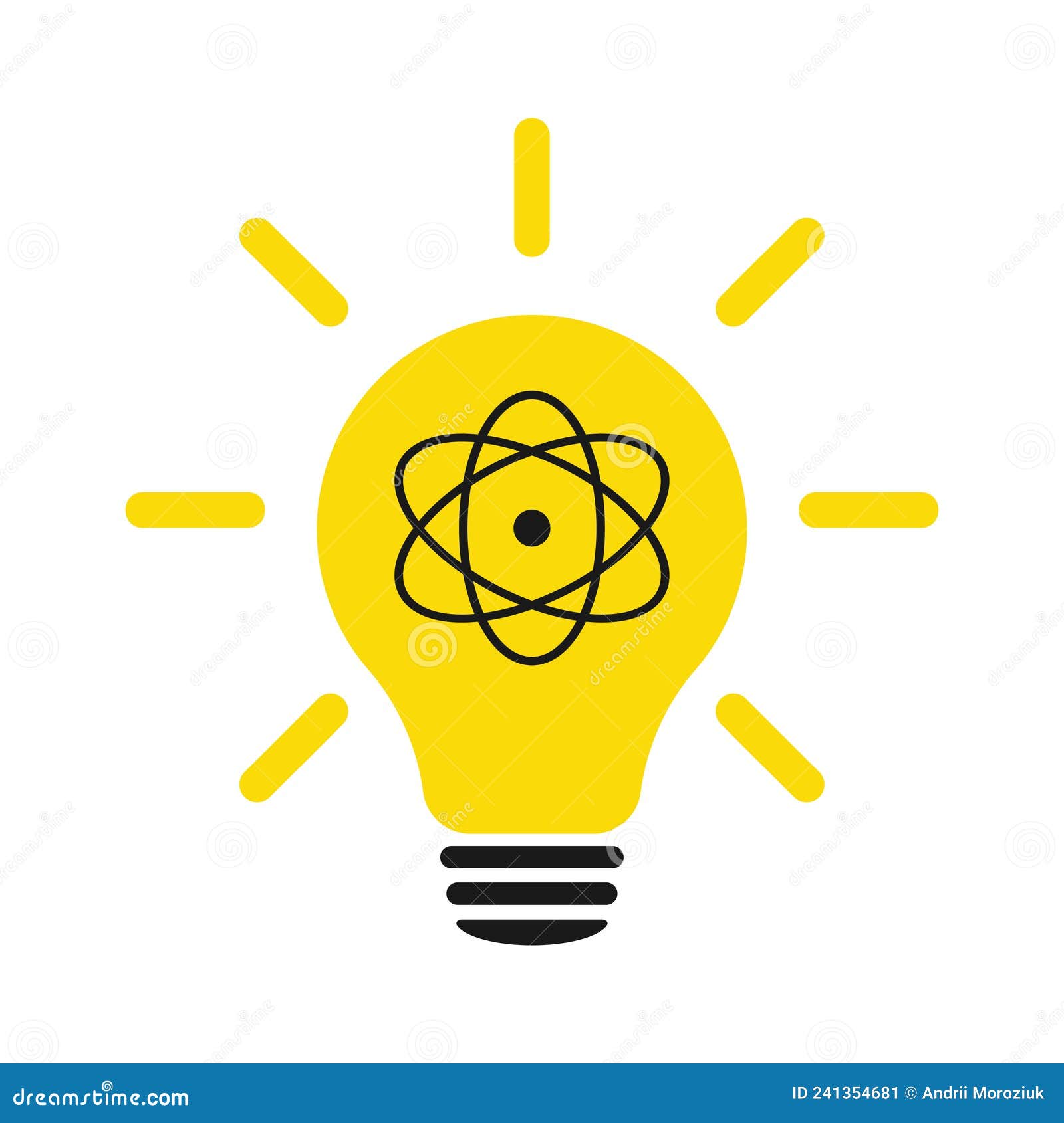 Atom Inside a Light Bulb. Illustration on a White Background Stock ...