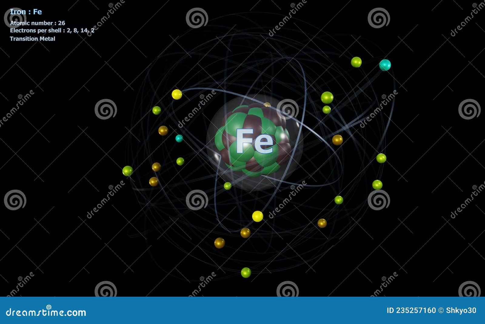 Atom Iron Molecule Stock Illustration | CartoonDealer.com #307602472