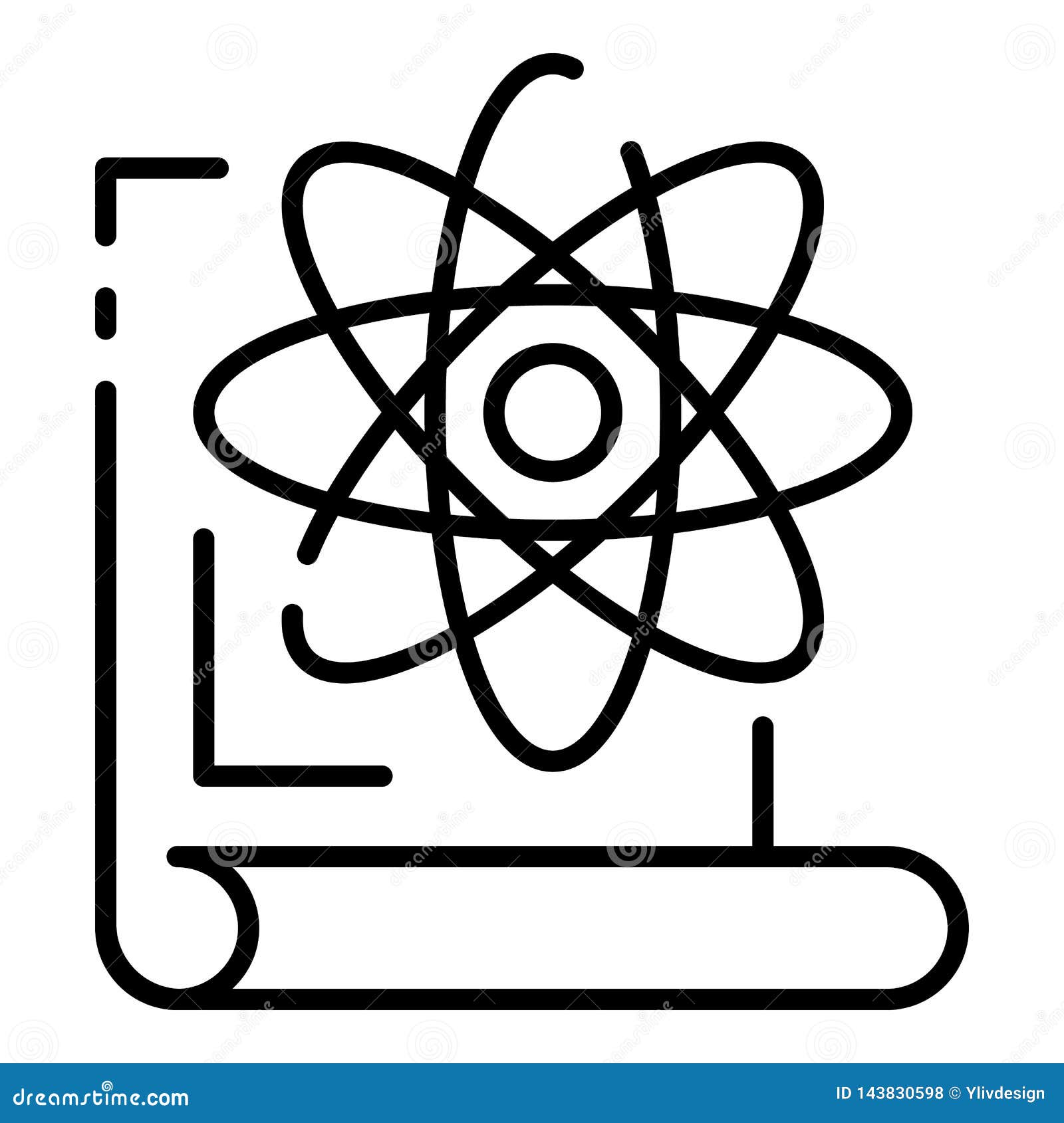 Atom Learning Icon, Outline Style Stock Vector - Illustration of atom ...