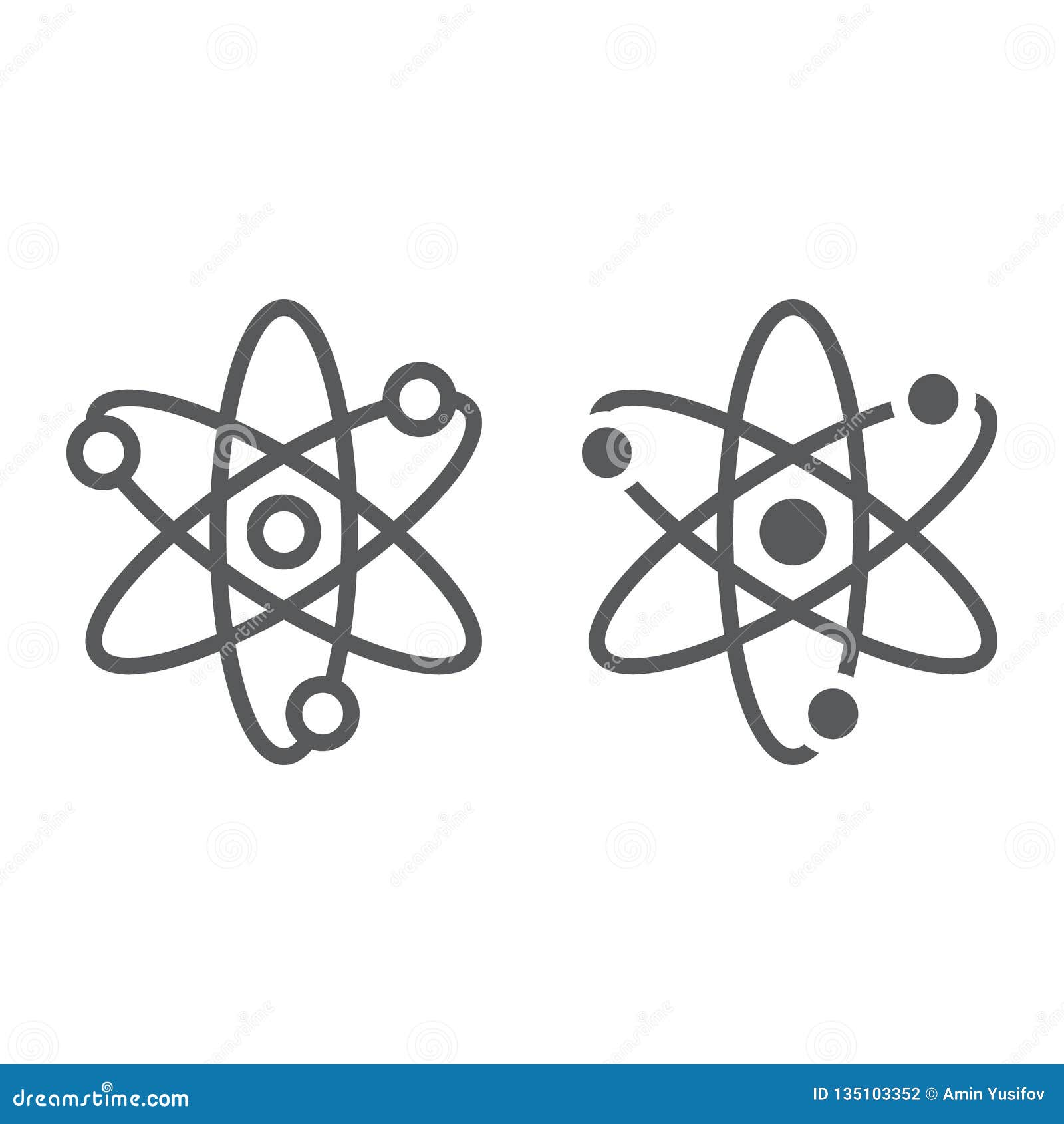 Atom Icon Isolated On Transparent Background. Fusion Orbit Spin. Neon ...