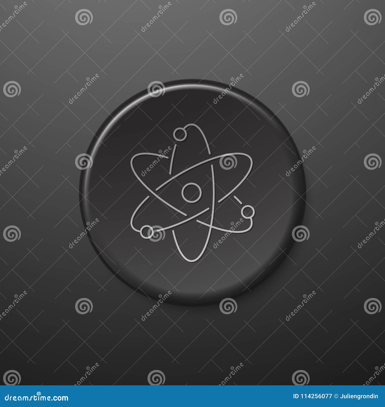Atom Line Icon. Black Push-Button Stock Illustration - Illustration of ...