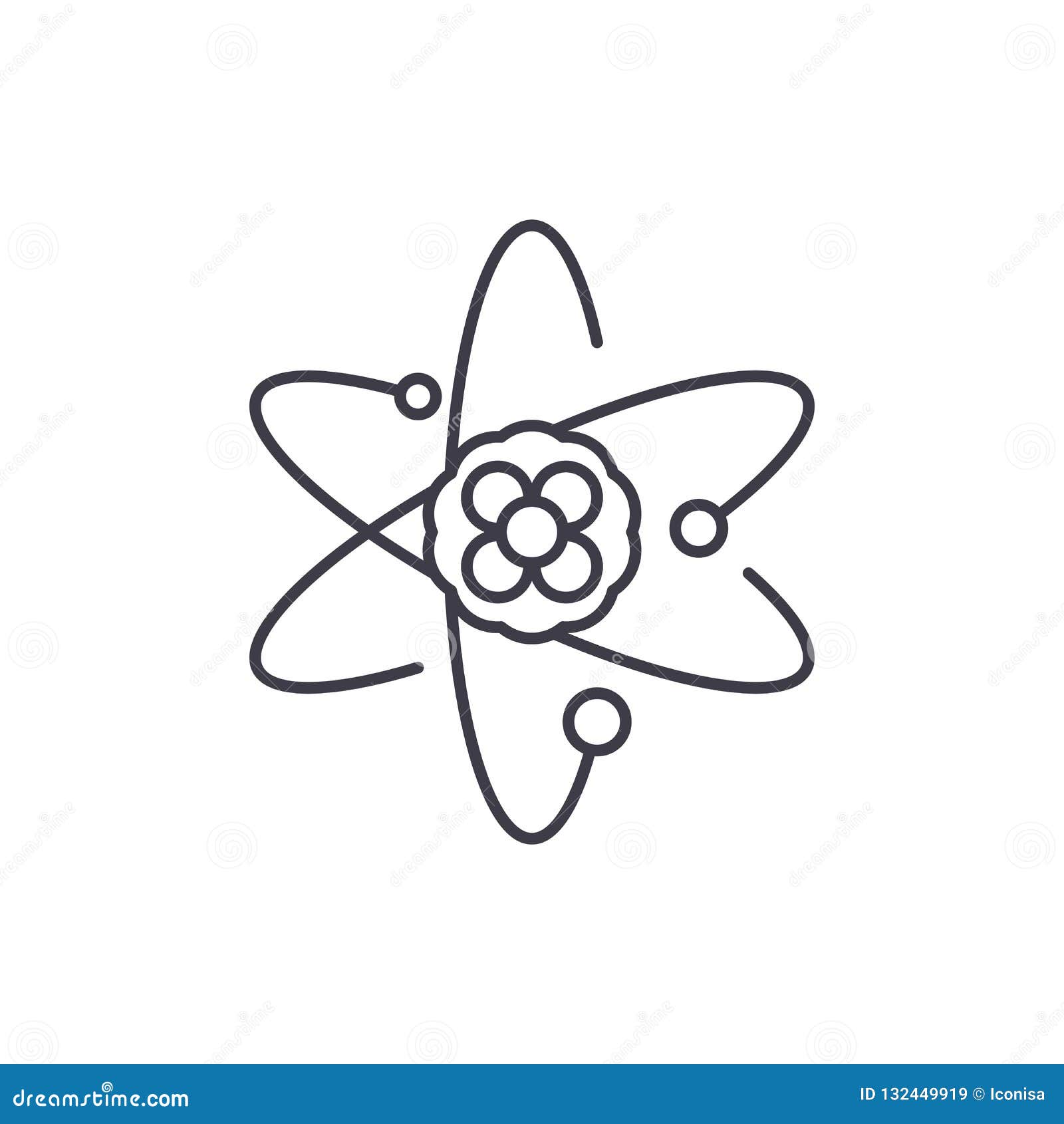 Atom Line Icon. Chemical Element Vector Illustration Isolated On White ...