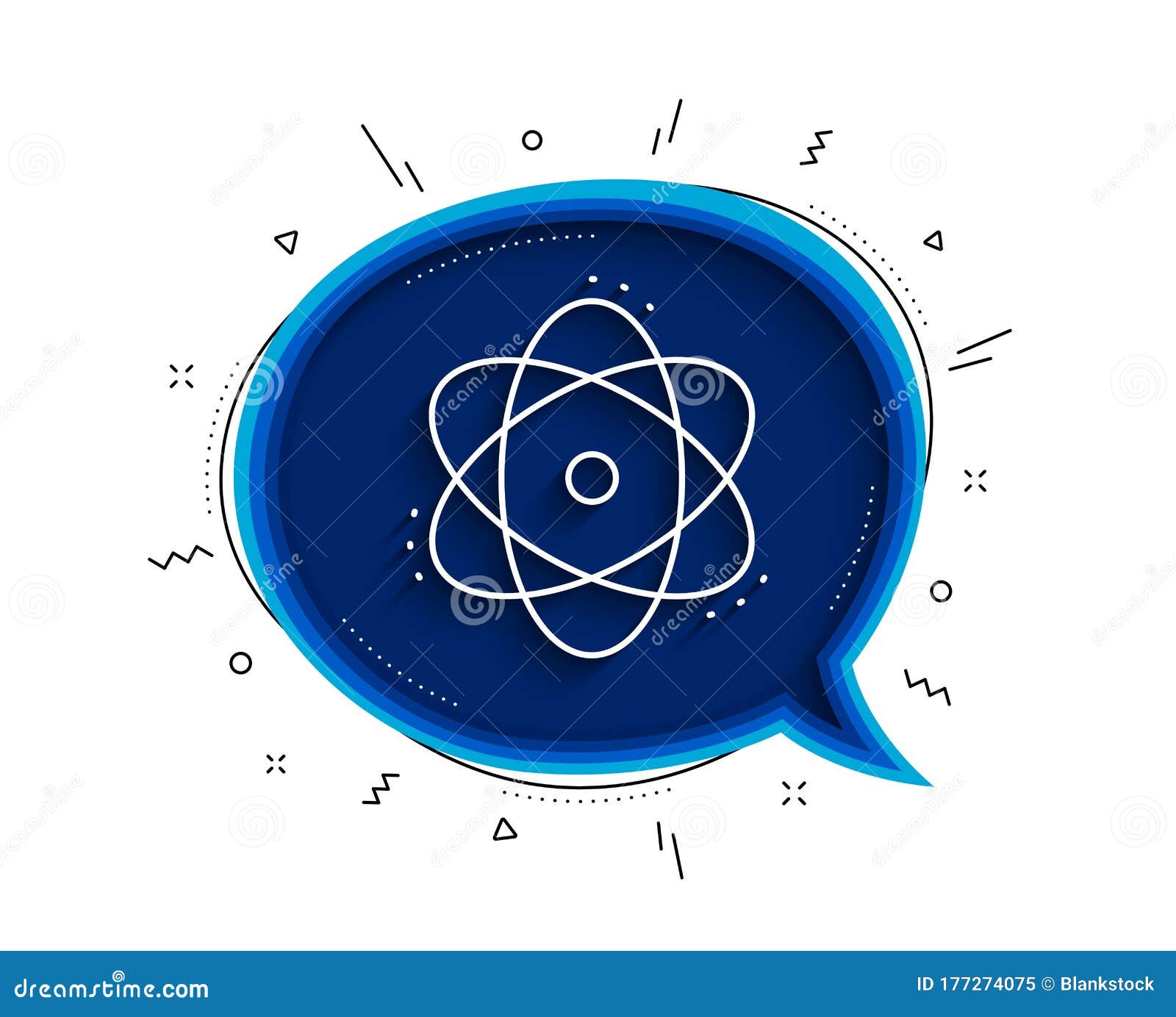Atom Line Icon. Energy Sign. Chemical Element. Vector Stock Vector ...