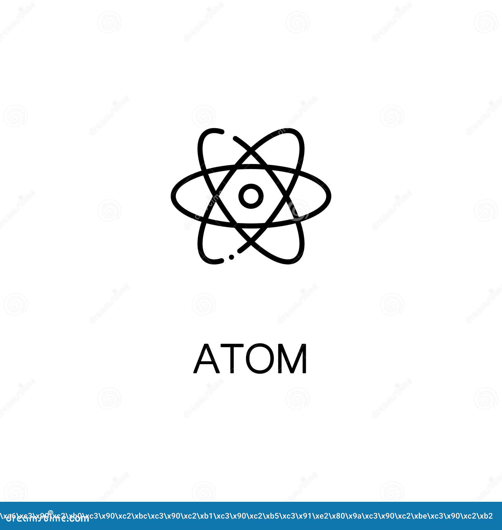 Atom line icon stock vector. Illustration of globe, nuclear - 84006153