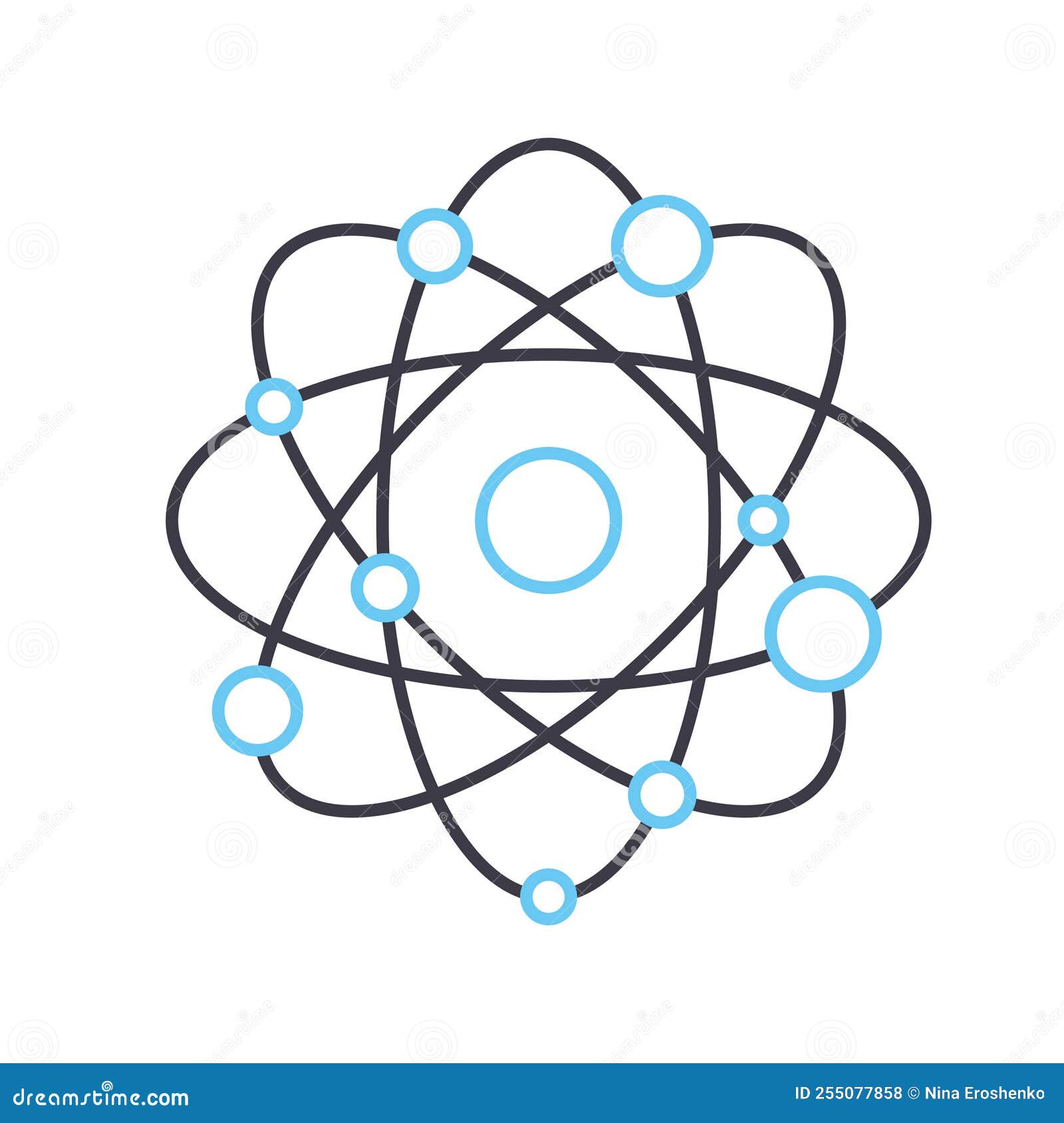 Atom Line Icon, Outline Symbol, Vector Illustration, Concept Sign Stock ...