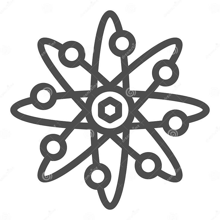 Atom Line Icon, Physics Science Concept. Vector Graphics Stock Vector ...