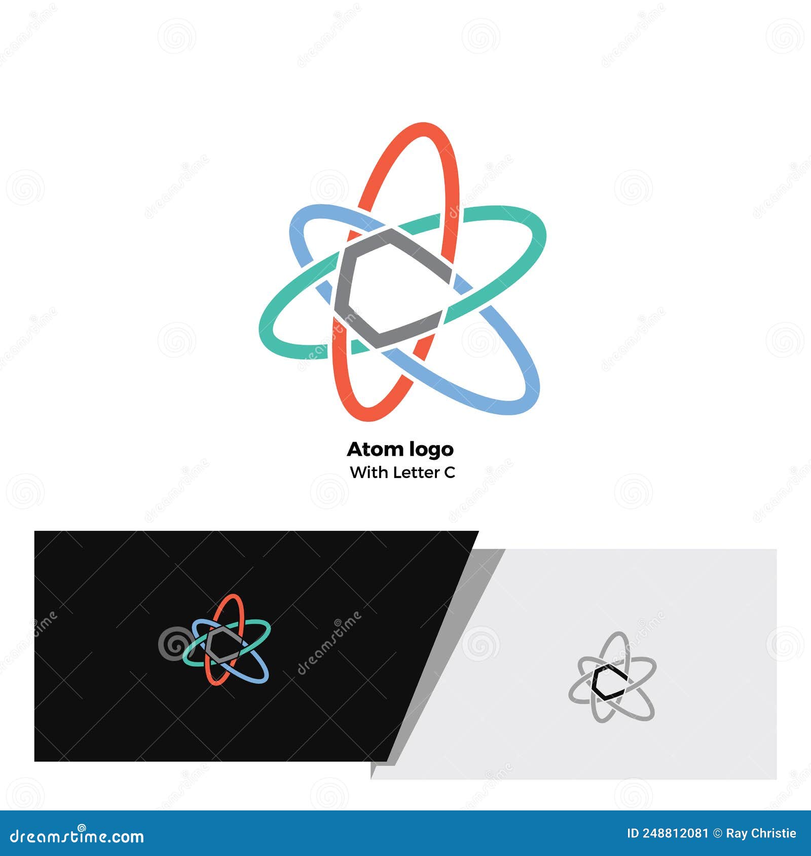 Atom Logo Made of Compounding Circle Stock Vector - Illustration of ...