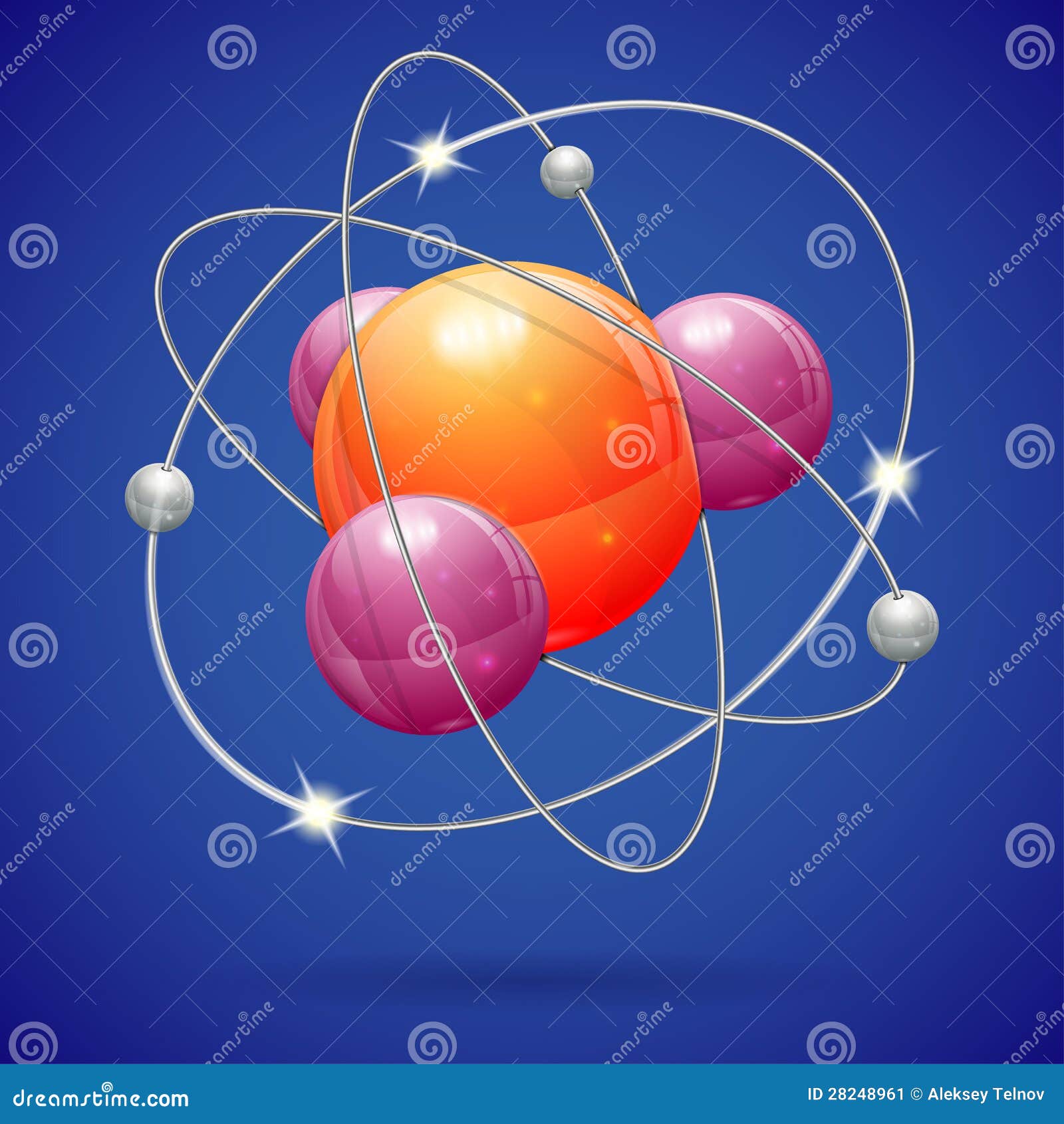 Atom Model On Gray Background Royalty-Free Stock Photography ...