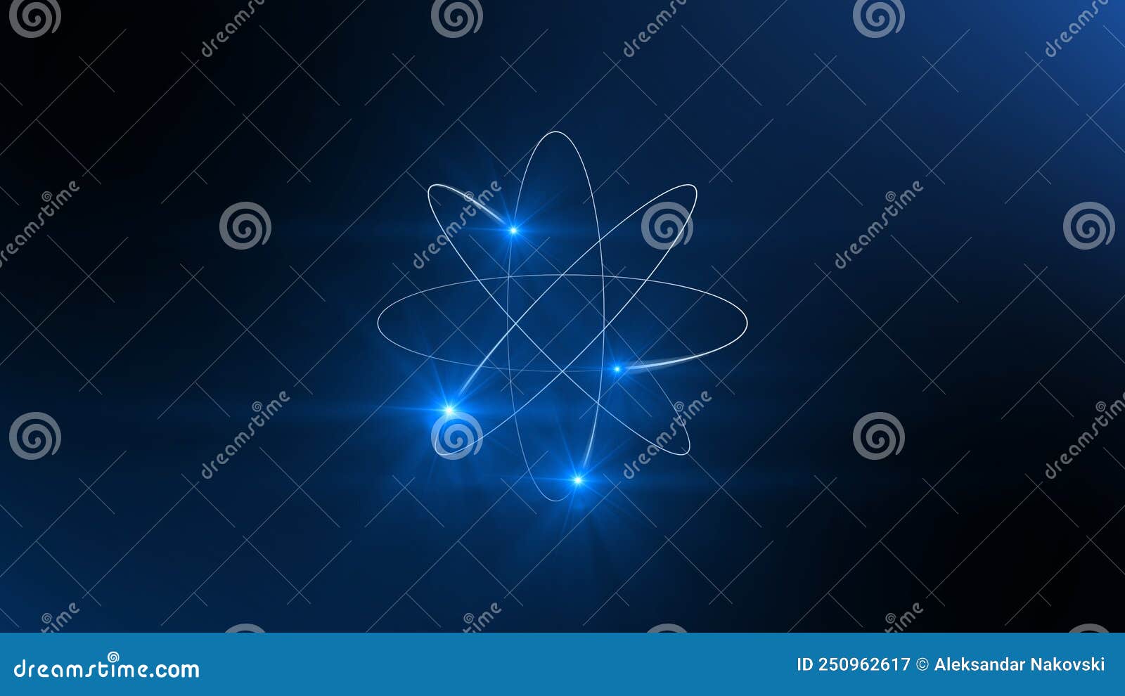 Atom Model 3d Illustration Render Stock Illustration - Illustration of ...