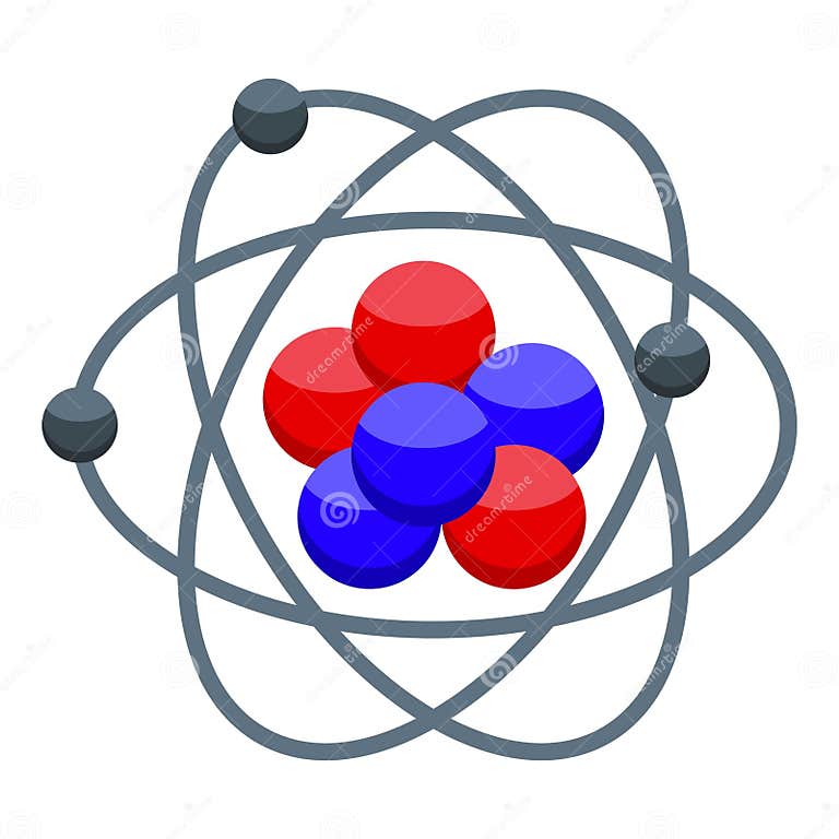 Atom Model with Electrons Orbiting Around Nucleus Stock Illustration ...