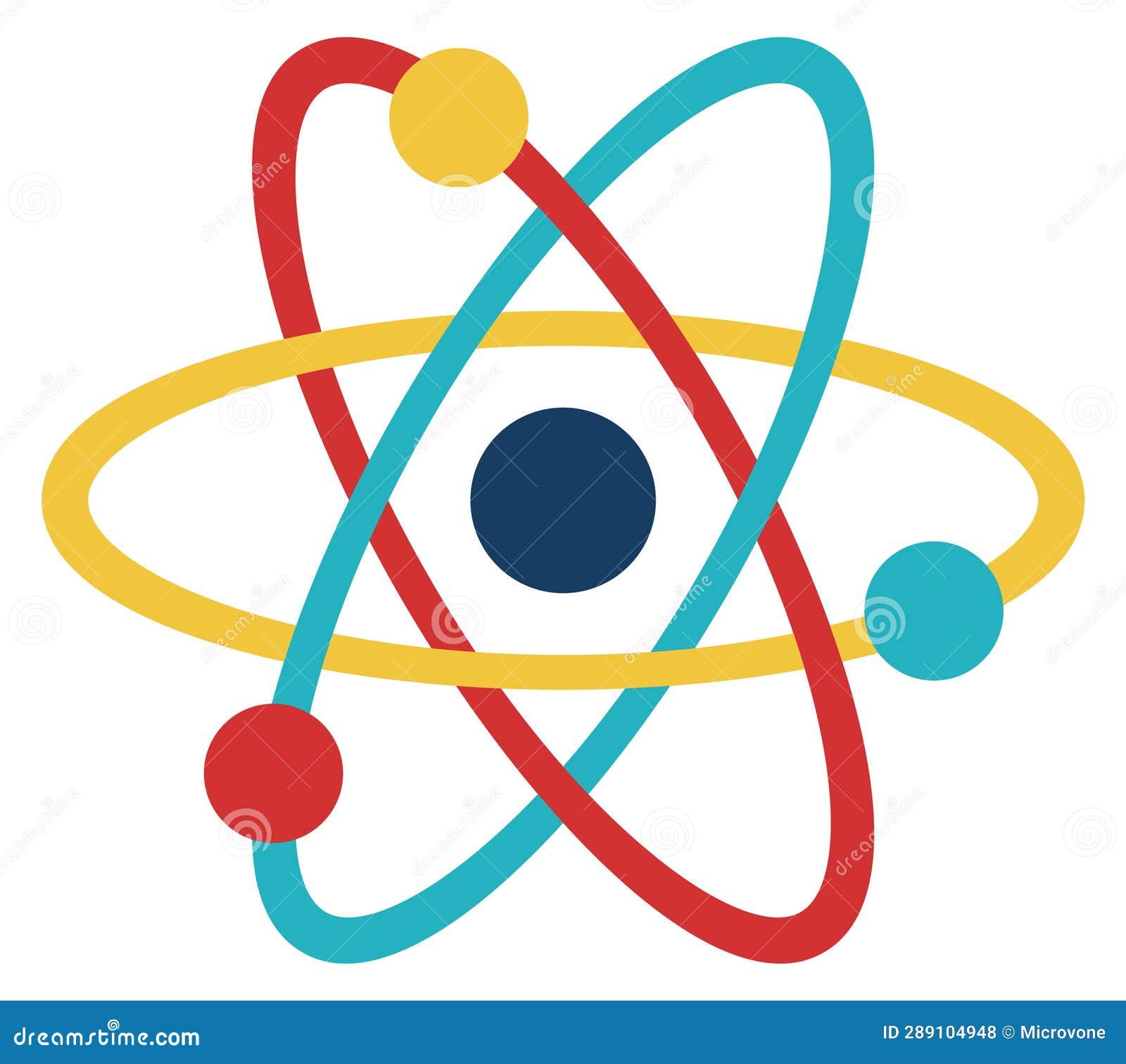 Atom Model Icon. Nuclear Physics Color Symbol Stock Illustration ...