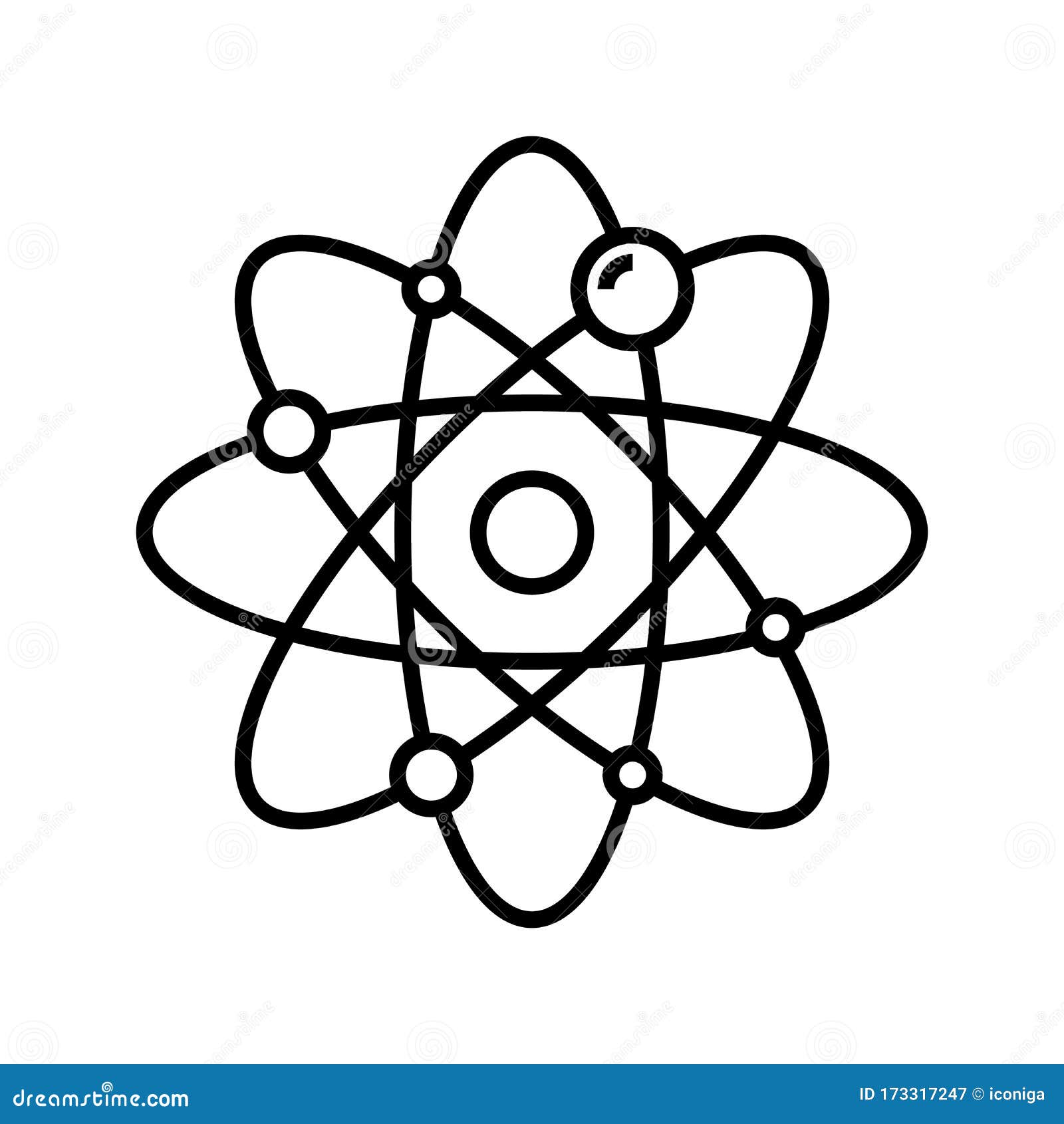 Atom Model Line Icon, Concept Sign, Outline Vector Illustration, Linear ...